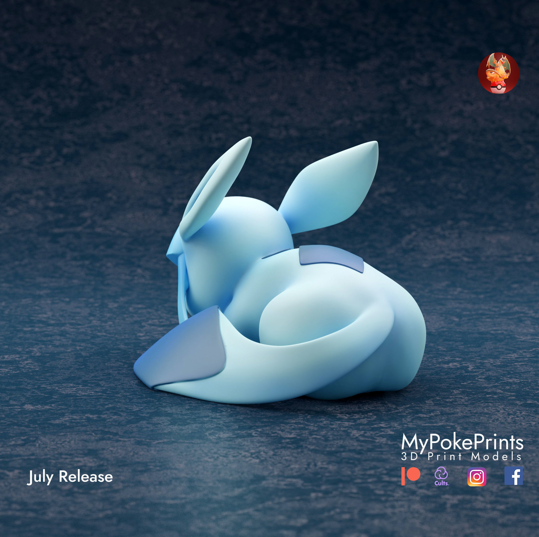 GLACEON 2 POSES - PRE-SUPPORTED POKEMON 3D model 3D printable | CGTrader