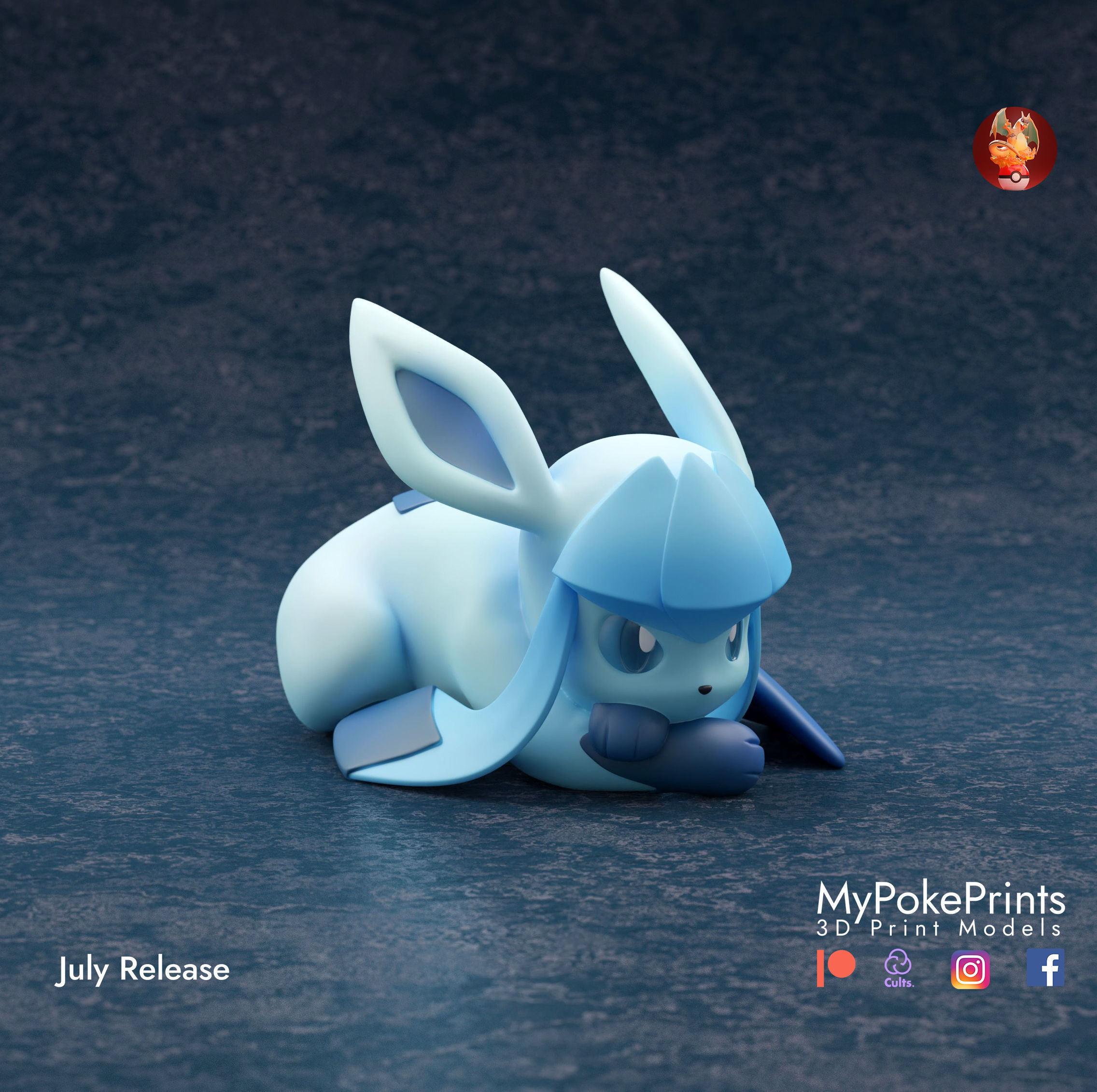 GLACEON 2 POSES - PRE-SUPPORTED POKEMON 3D model 3D printable | CGTrader