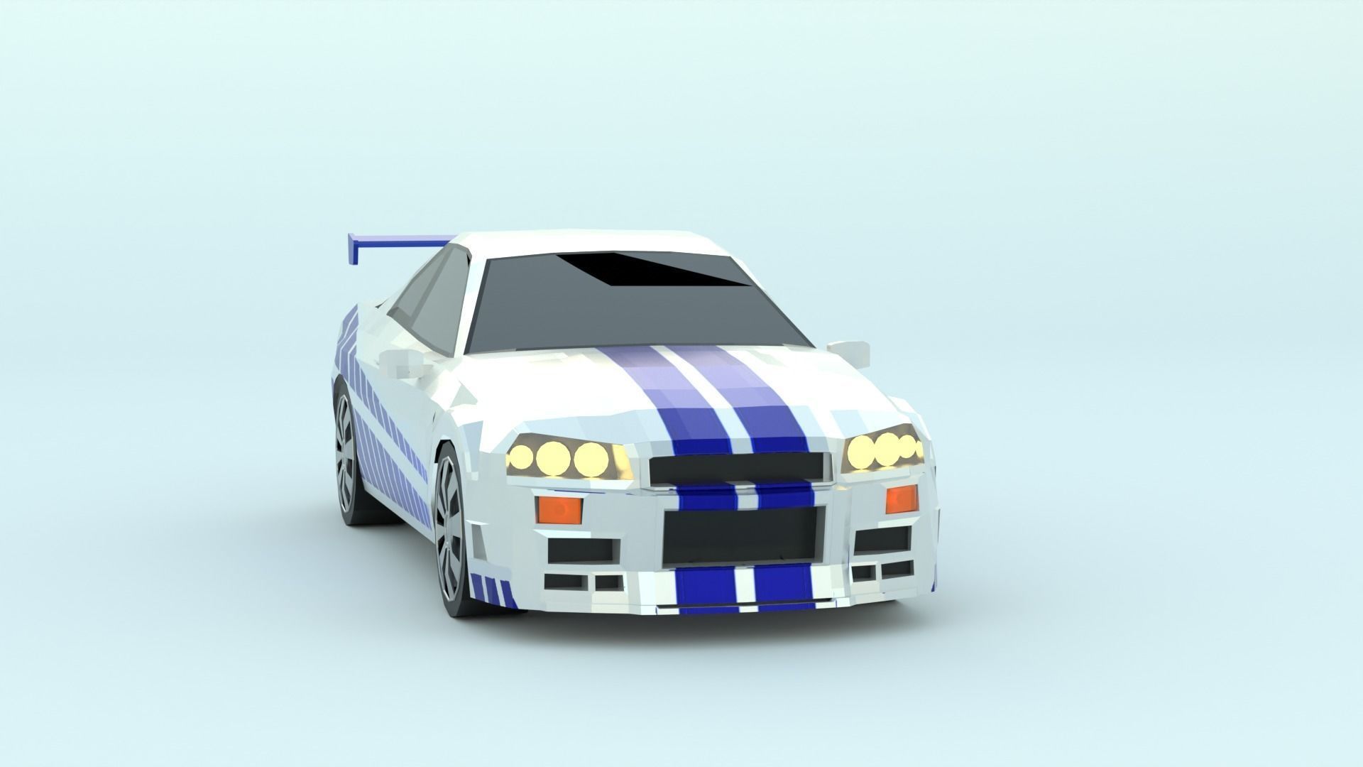 Nissan Skyline low poly game ready 3d model Low-poly 3D model free VR ...