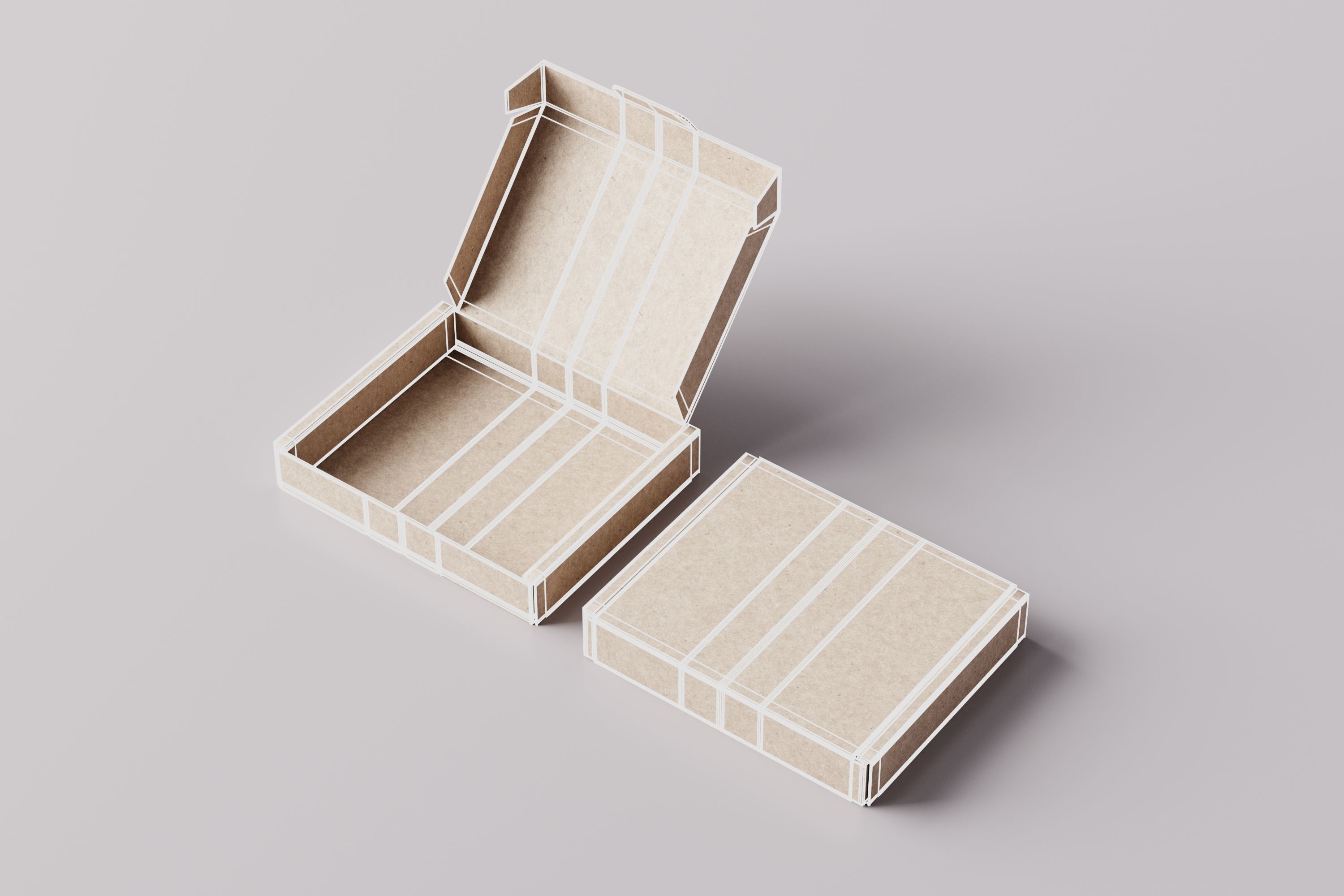 3D model Flat cardboard box VR / AR / low-poly | CGTrader