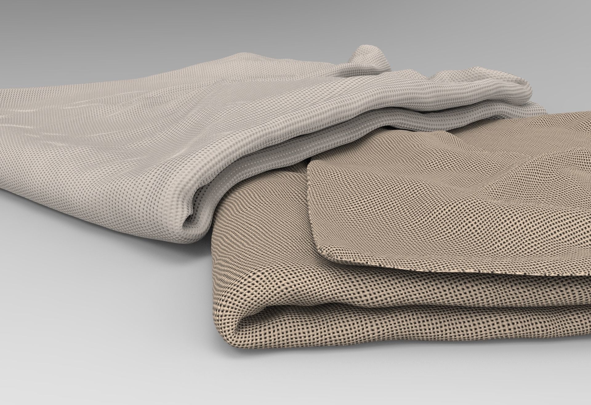 Shawl two folded towels 3D model | CGTrader