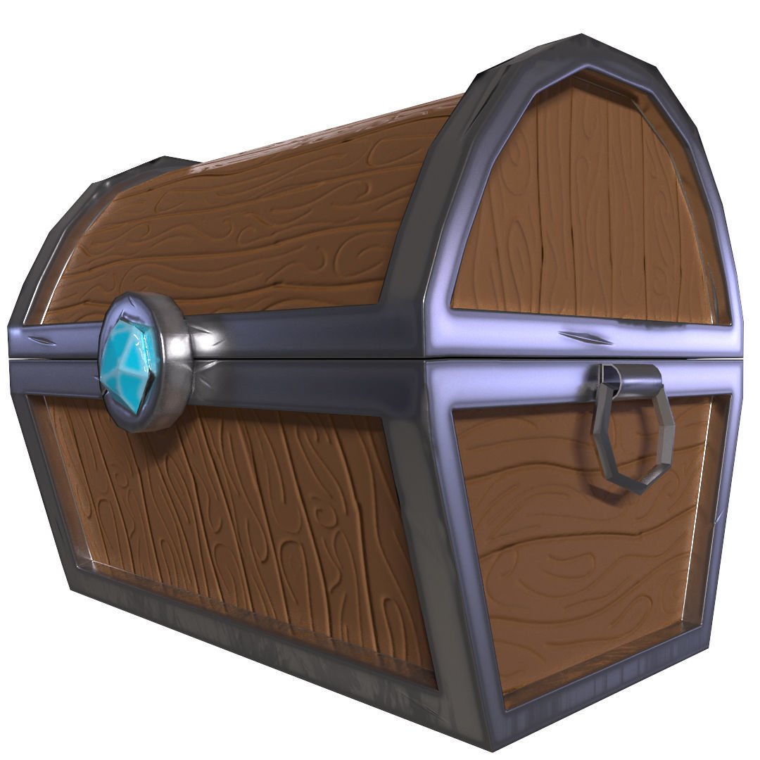 3D model Low poly chest with gold coins VR / AR / low-poly | CGTrader