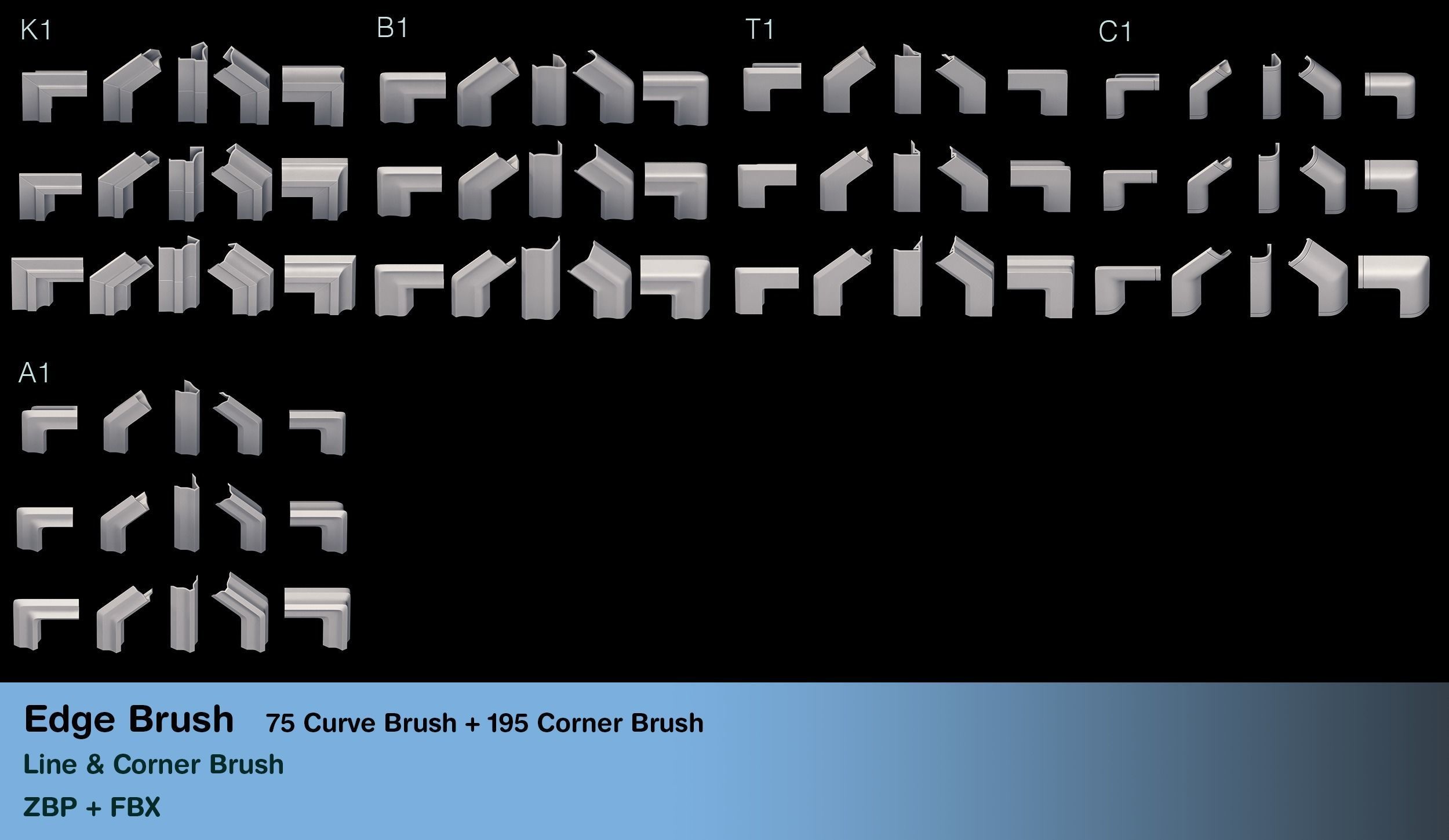 Edge brush 3D model | CGTrader
