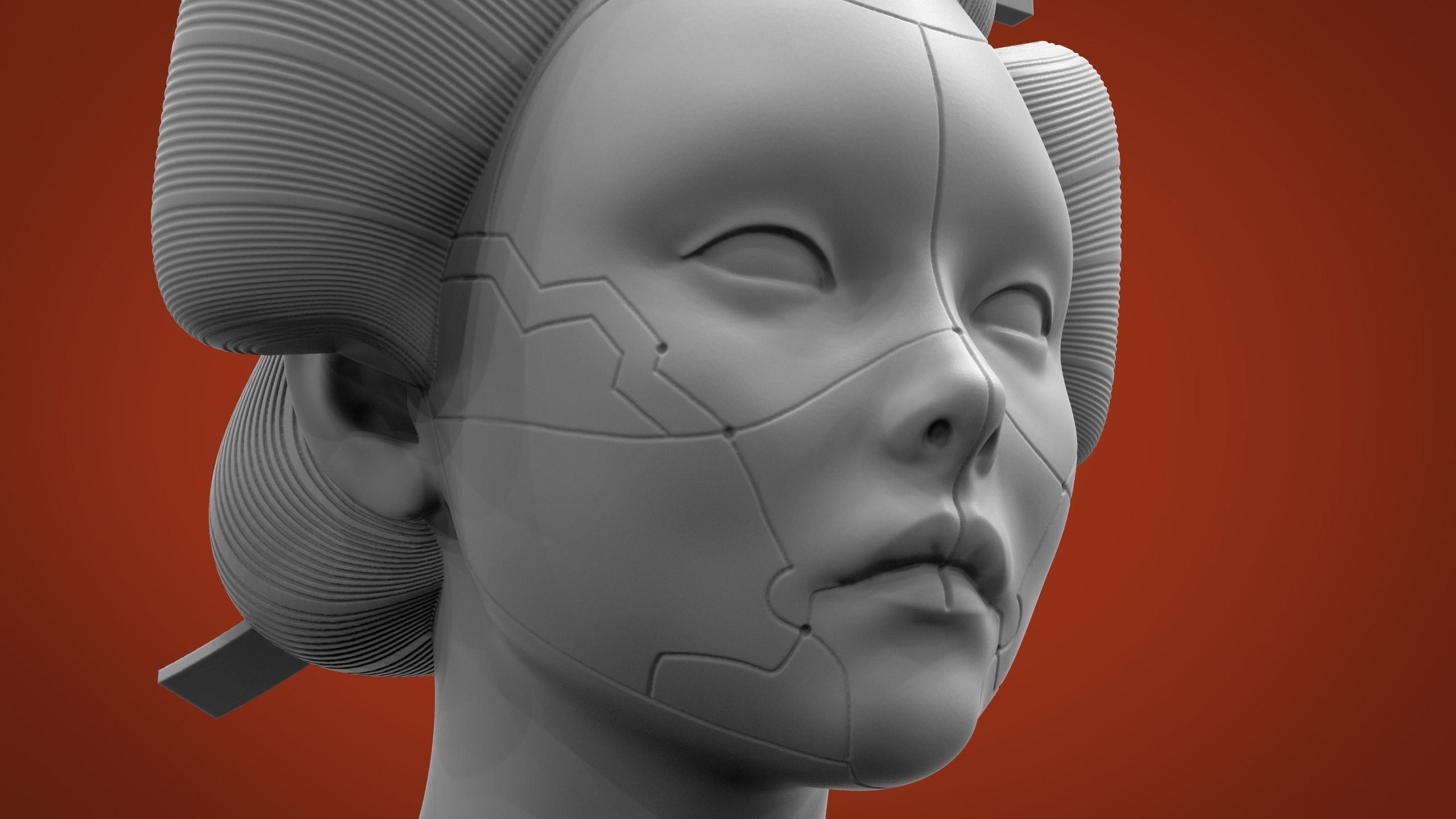 GHOST IN THE SHELL GEISHA 3D PRINT READY STL ztl 3D model 3D printable ...