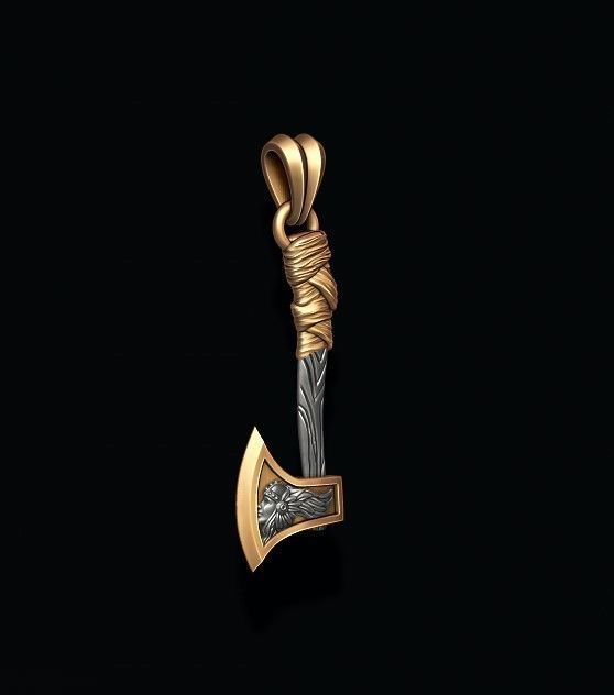 Valkyrie viking axe pendant 3D model 3D printable | CGTrader
