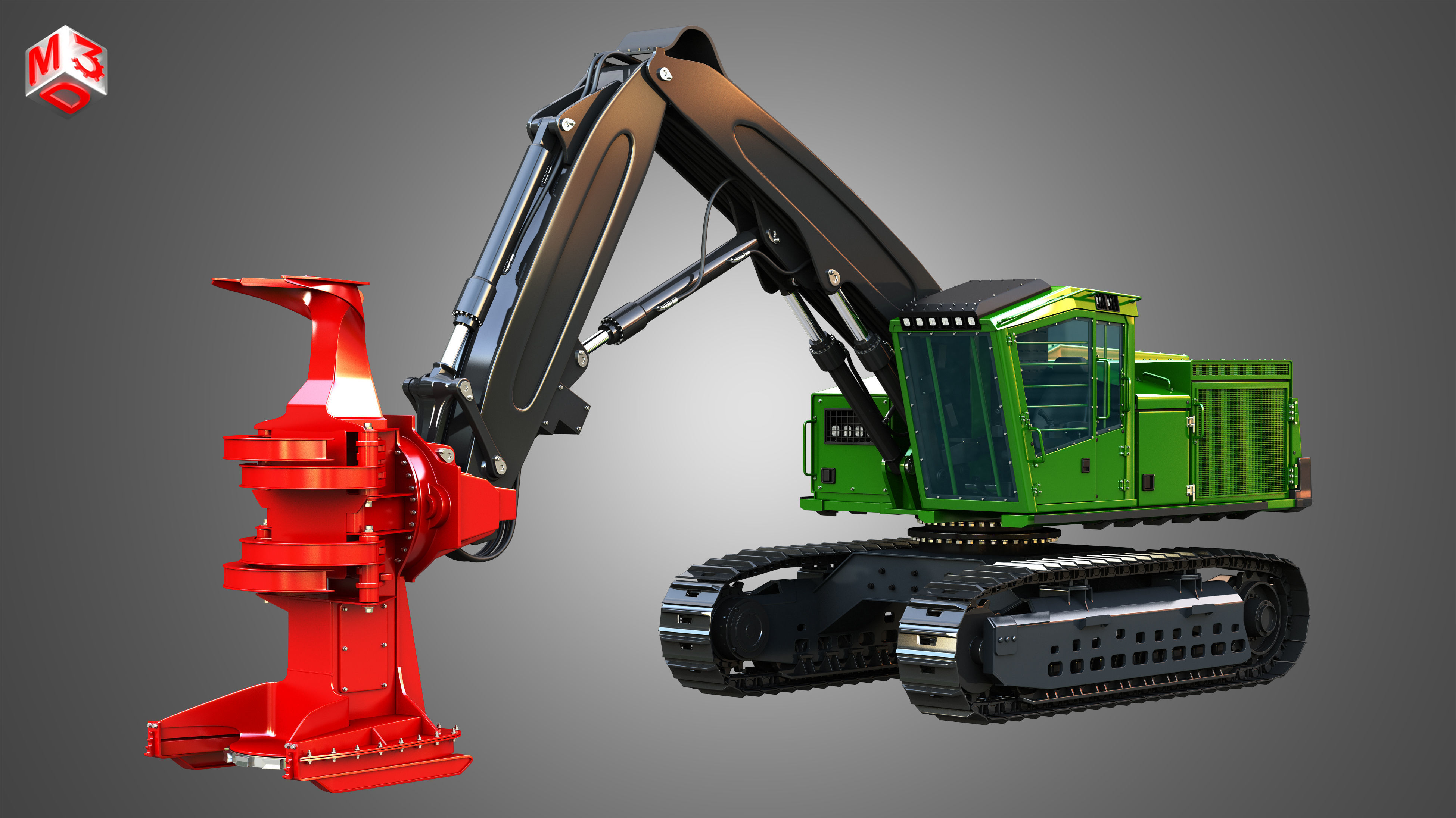 953MH Tracked Feller Buncher 3D model | CGTrader