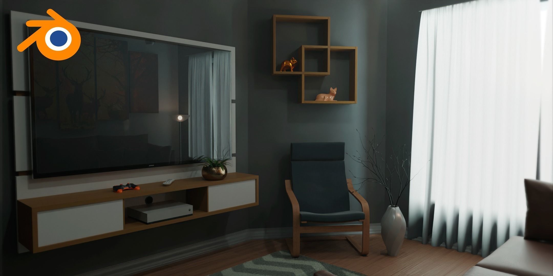 Living Room Interior for Blender - Cycles Ready free 3D model | CGTrader