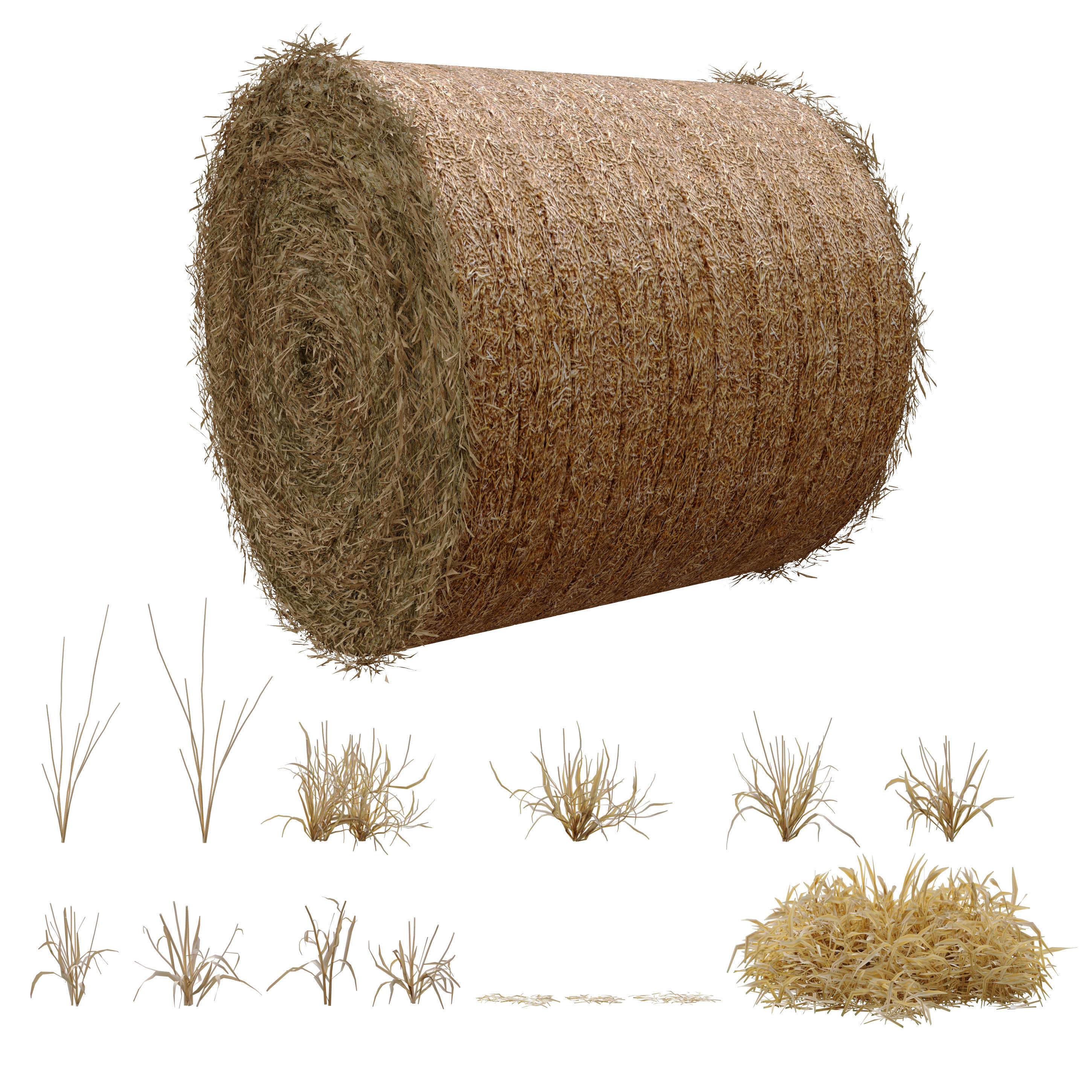 Farm field with hay bale 3D model | CGTrader