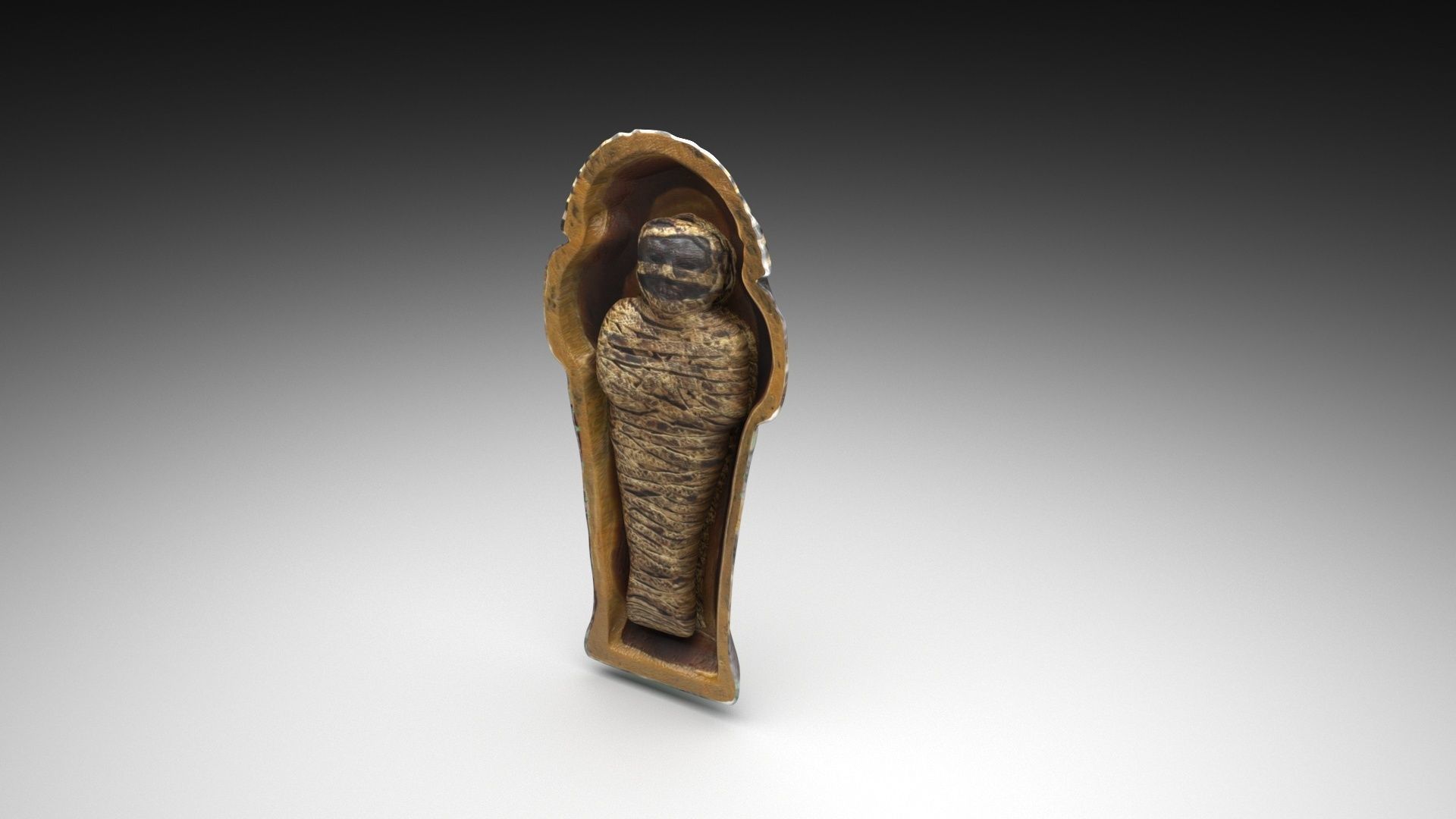 Opened and Closed Ancient Egyptian Tutankhamun Mummy Coffin 3D model ...