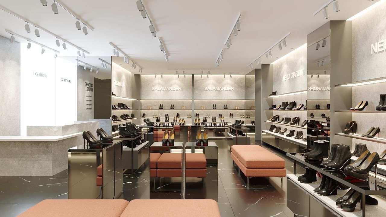 Shoes Store 3D Model Interior Scene 3D model | CGTrader