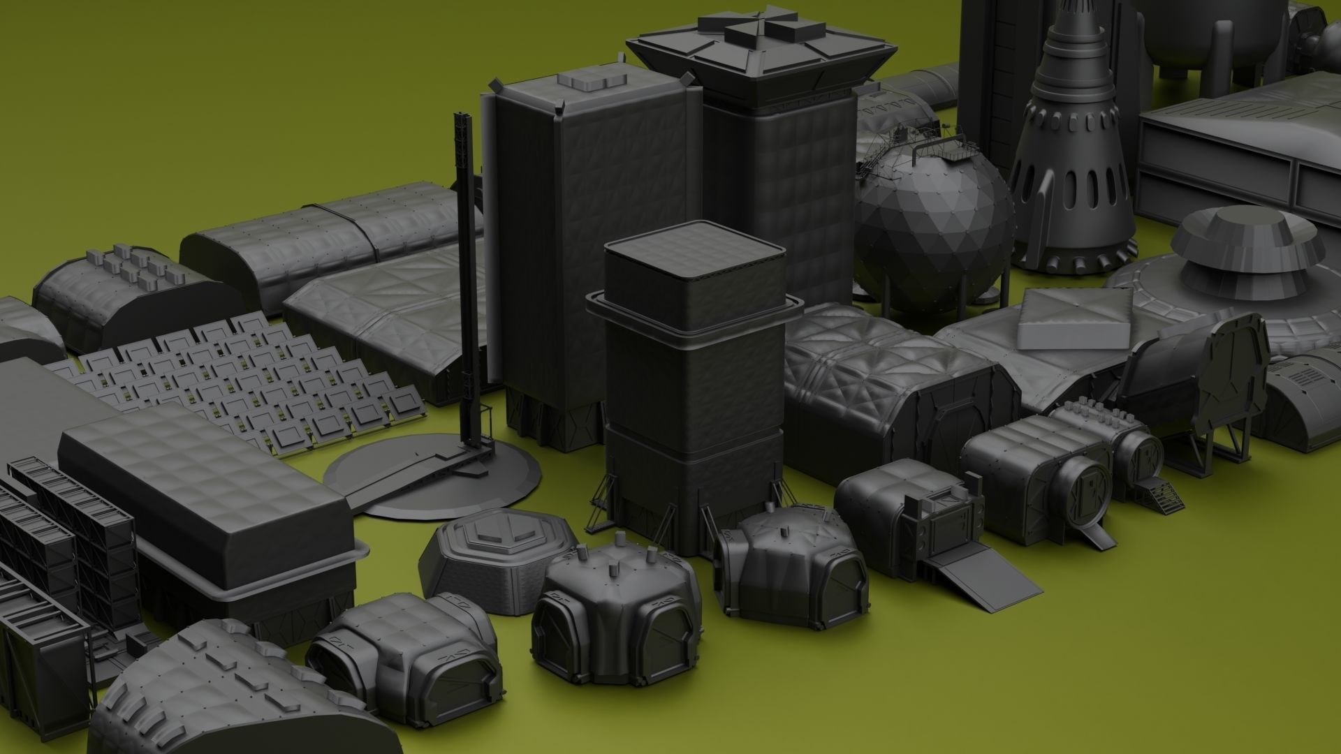 3D Sci-Fi Space Assets kit 3D model | CGTrader