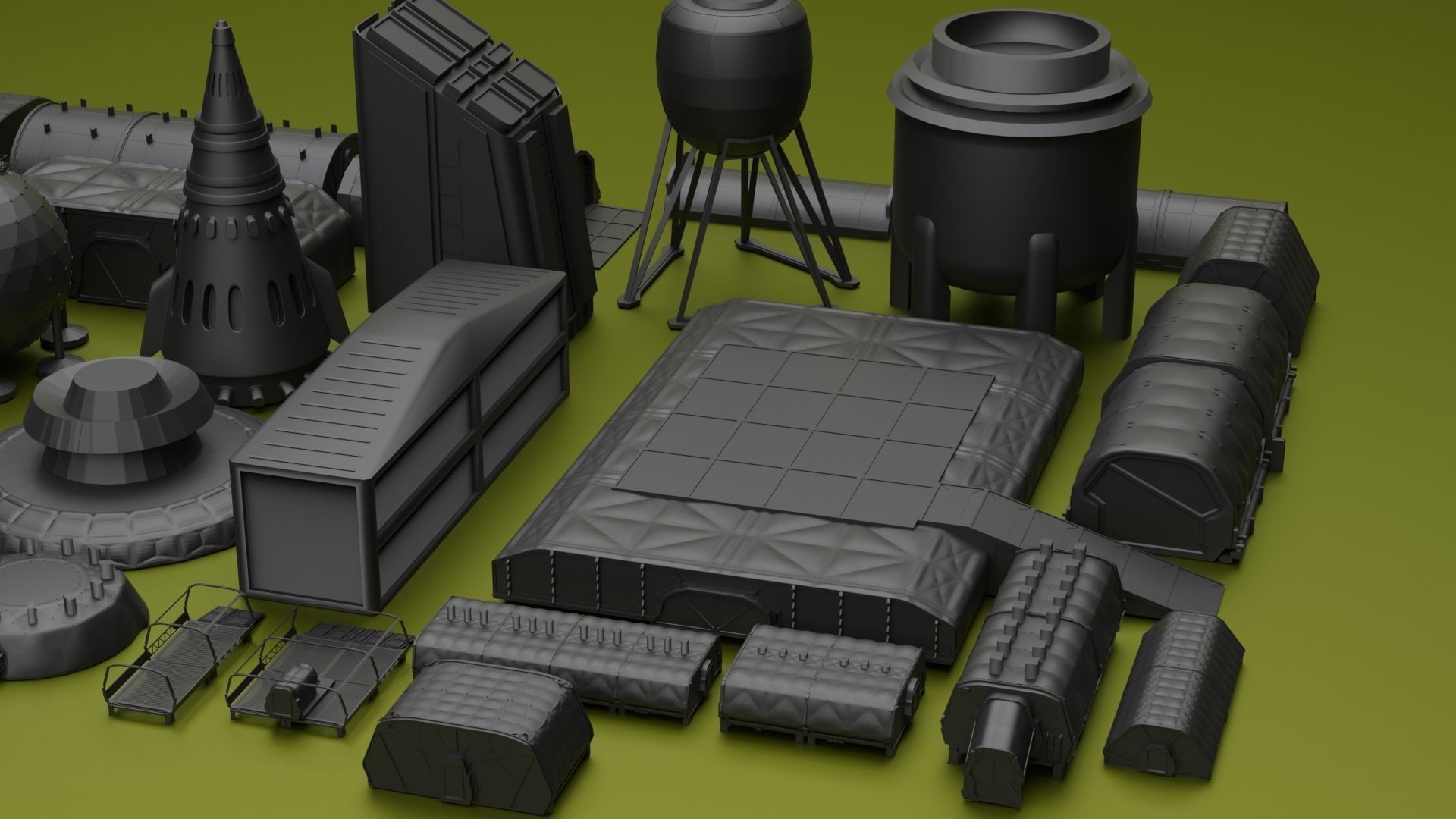 3D Sci-Fi Space Assets kit 3D model | CGTrader
