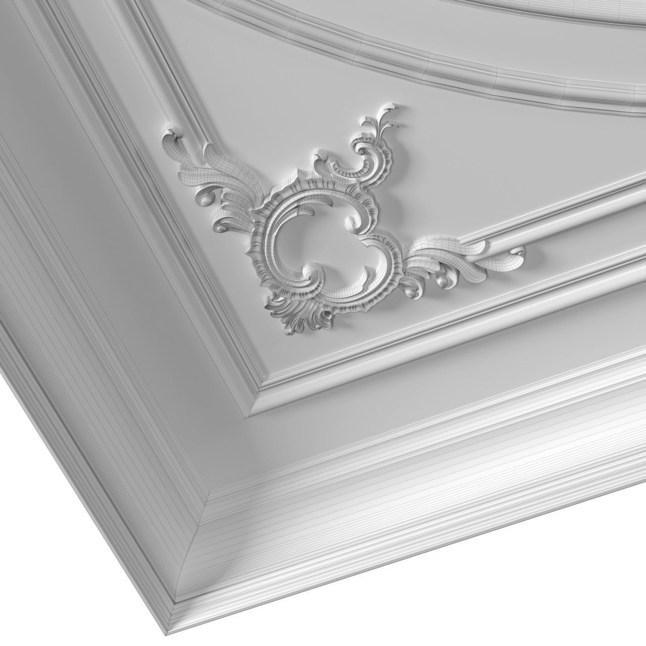 Coffered round ceiling with lighting in a classic style 3D model | CGTrader