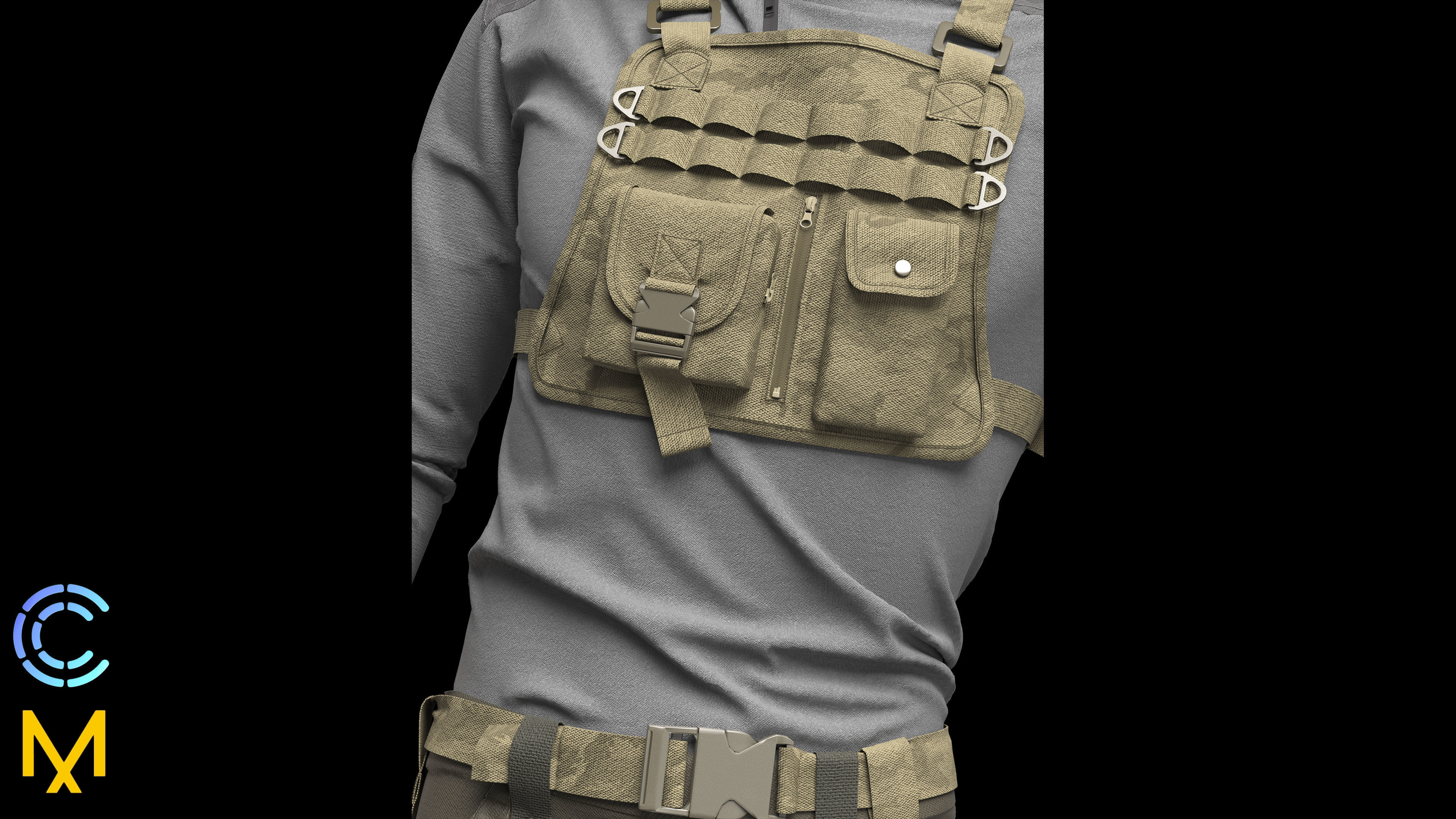Male tactical outfit Marvelous Designer Clo 3d project 3D model rigged ...