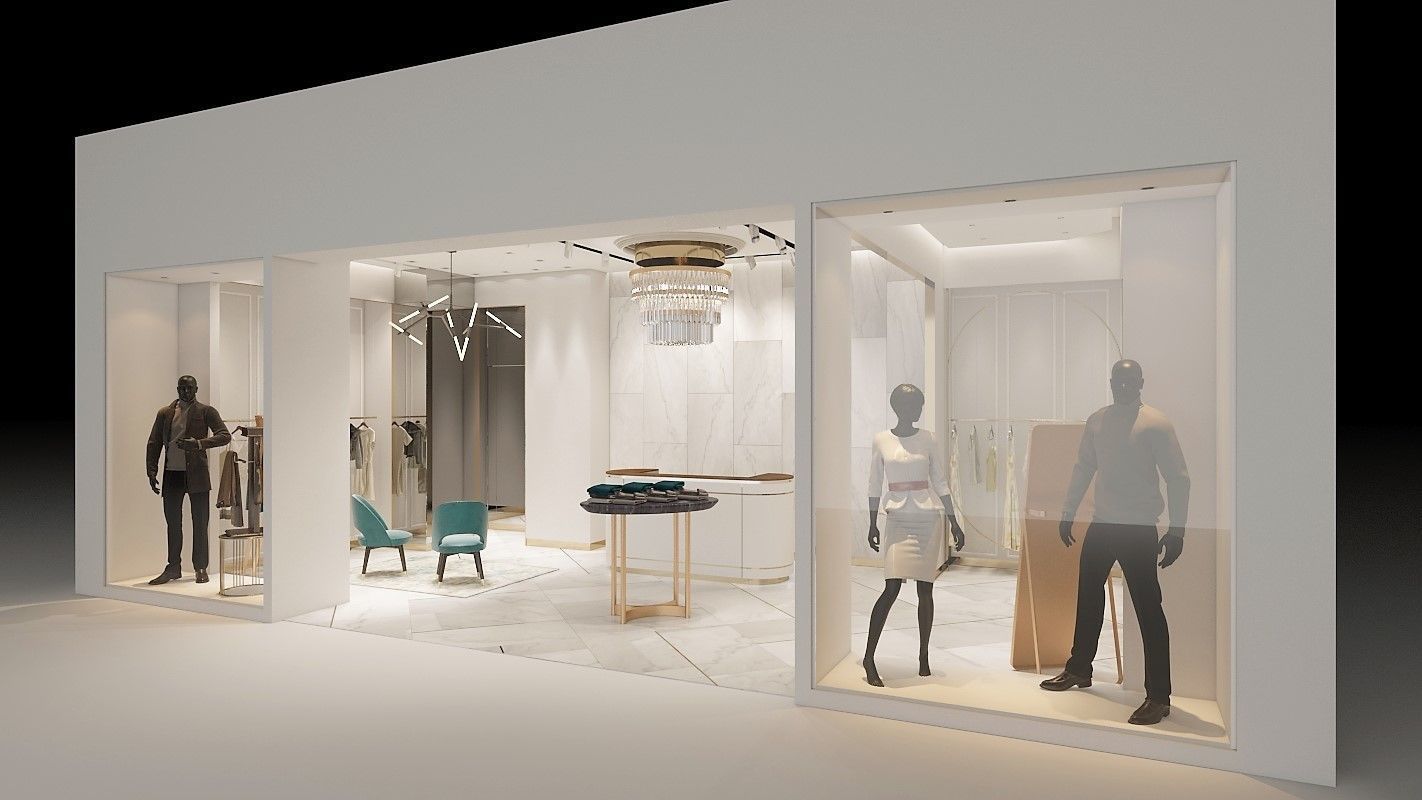 Luxury Clothes Store 3D Model Interior Scene 3D model | CGTrader