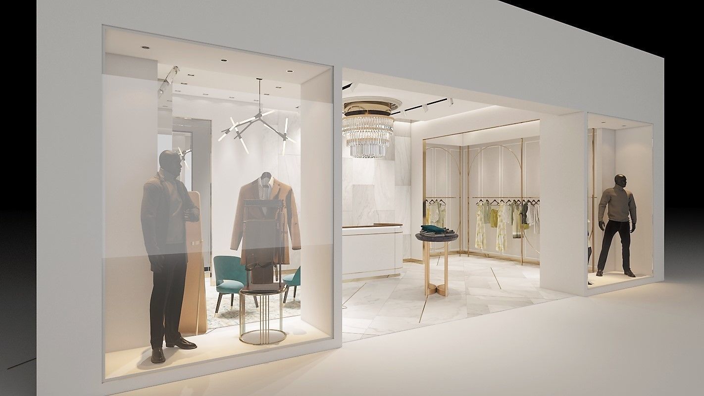Luxury Clothes Store 3D Model Interior Scene 3D model | CGTrader