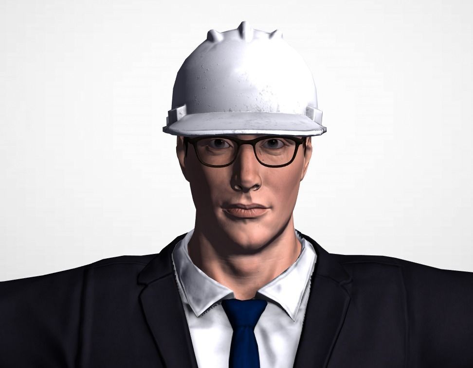 3D model Worker Supervisor Character Rigged VR / AR / low-poly | CGTrader