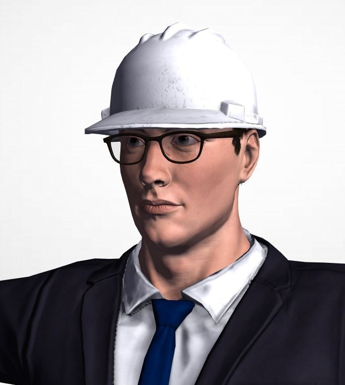 3D model Worker Supervisor Character Rigged VR / AR / low-poly | CGTrader