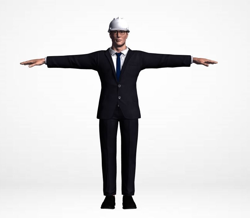 3D model Worker Supervisor Character Rigged VR / AR / low-poly | CGTrader