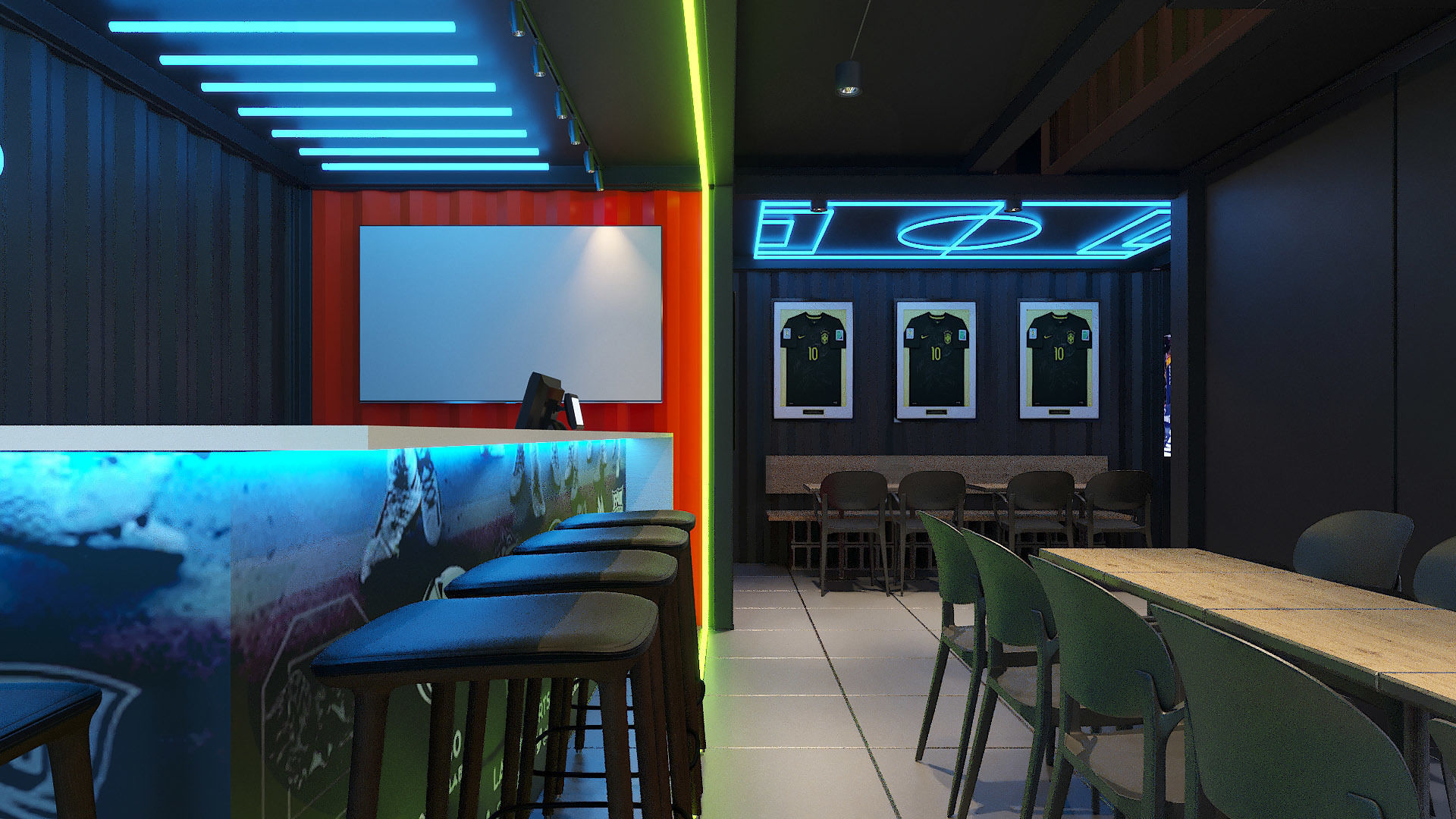 Container Sports Bar 3D Model Scene 3D model | CGTrader