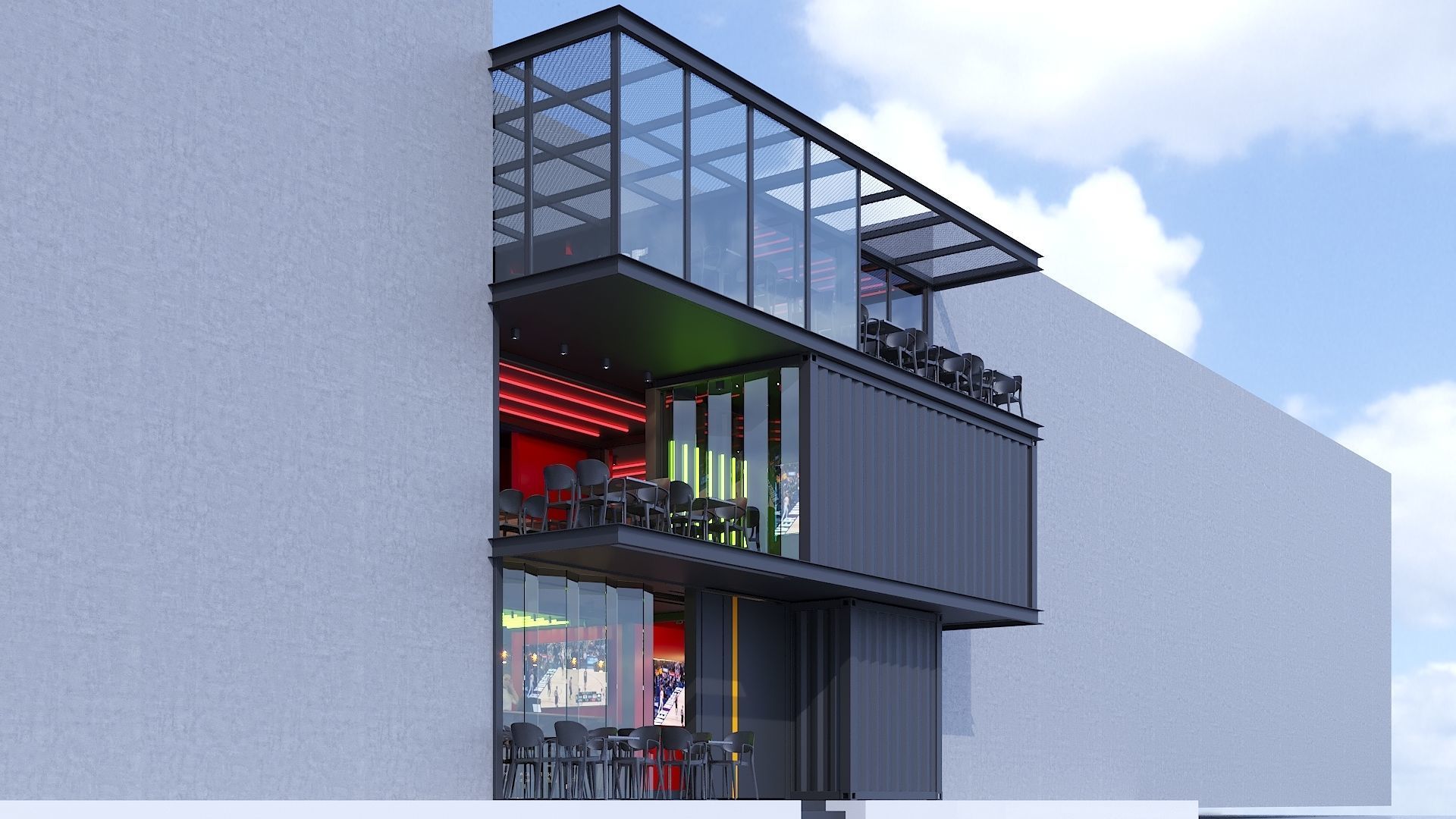 Container Sports Bar 3D Model Scene 3D model | CGTrader