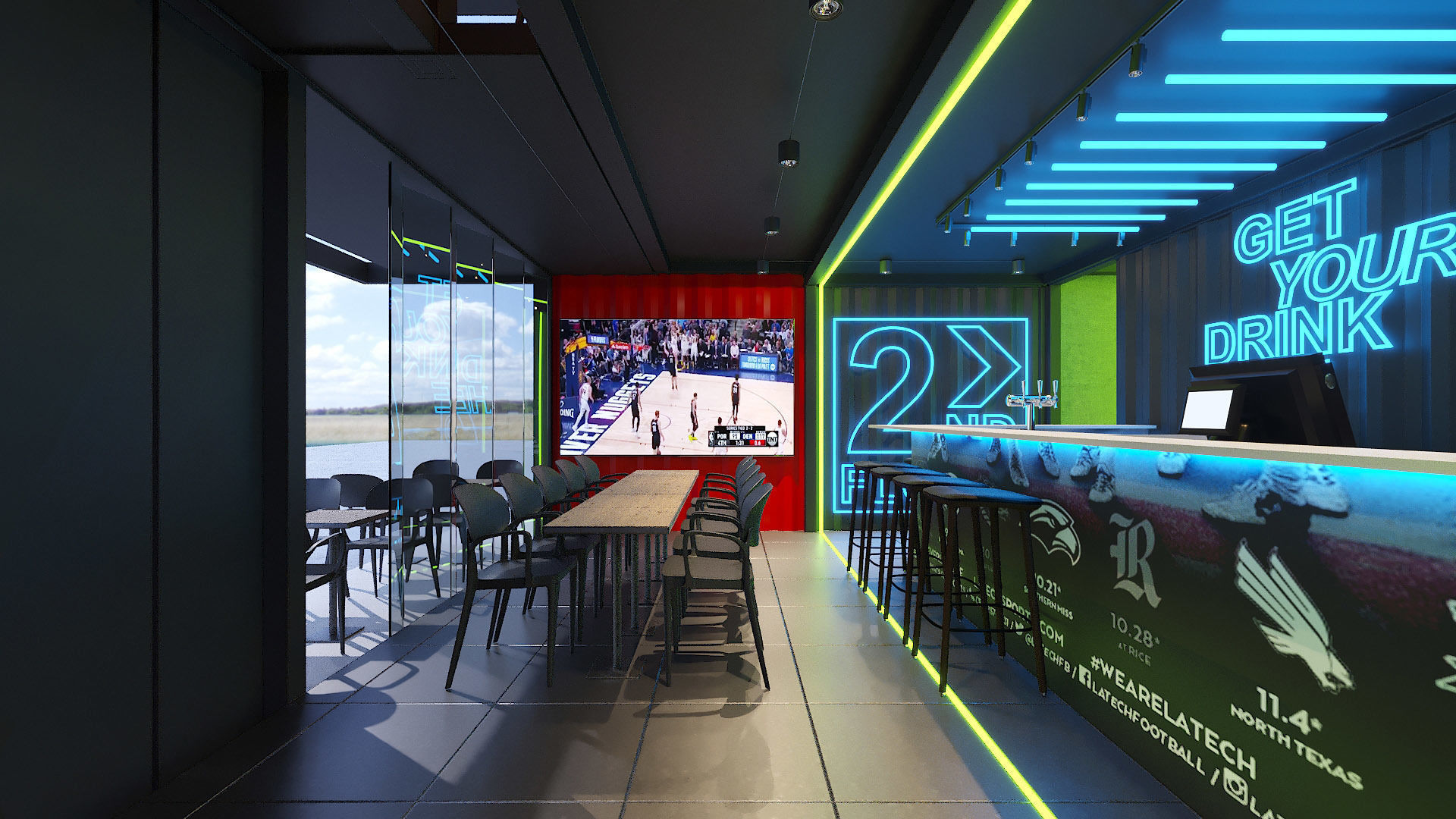 Container Sports Bar 3D Model Scene 3D model | CGTrader