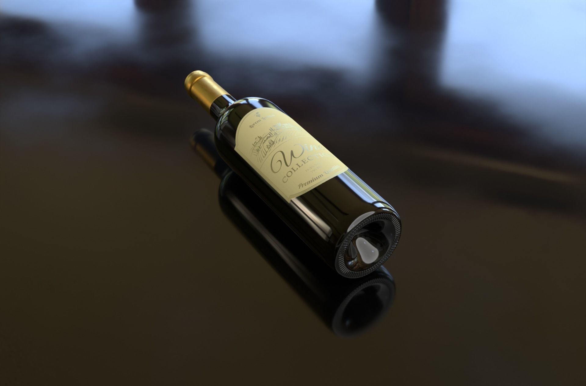 Bottle of wine Loren Ipsum 3D model | CGTrader