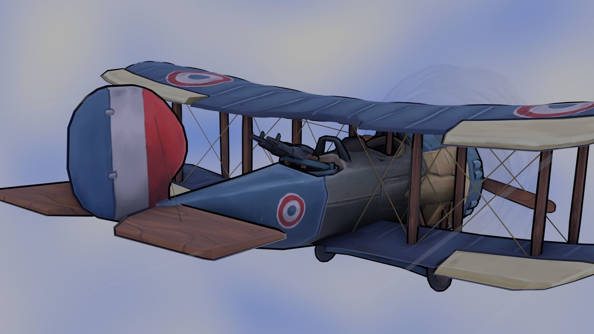 3D model Stylized WW1 Plane VR / AR / low-poly | CGTrader