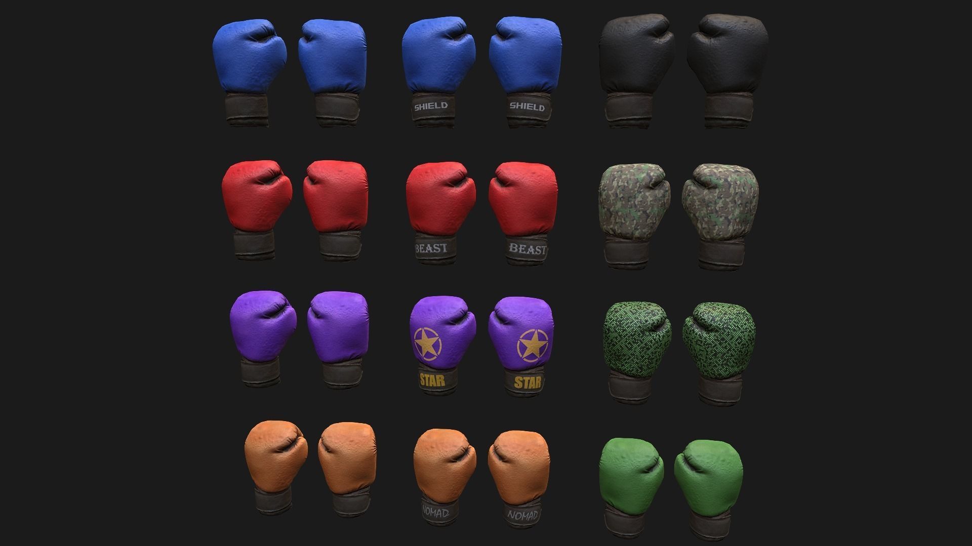 3D model Boxing Gloves Pack VR / AR / low-poly | CGTrader