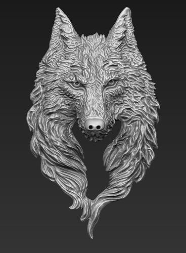 wolf bas relief 3D model 3D printable | CGTrader
