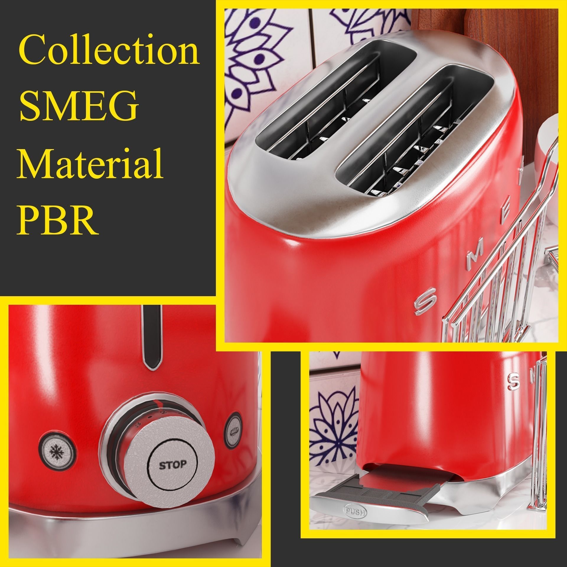 Collection SMEG sme electric kettle 3D model | CGTrader