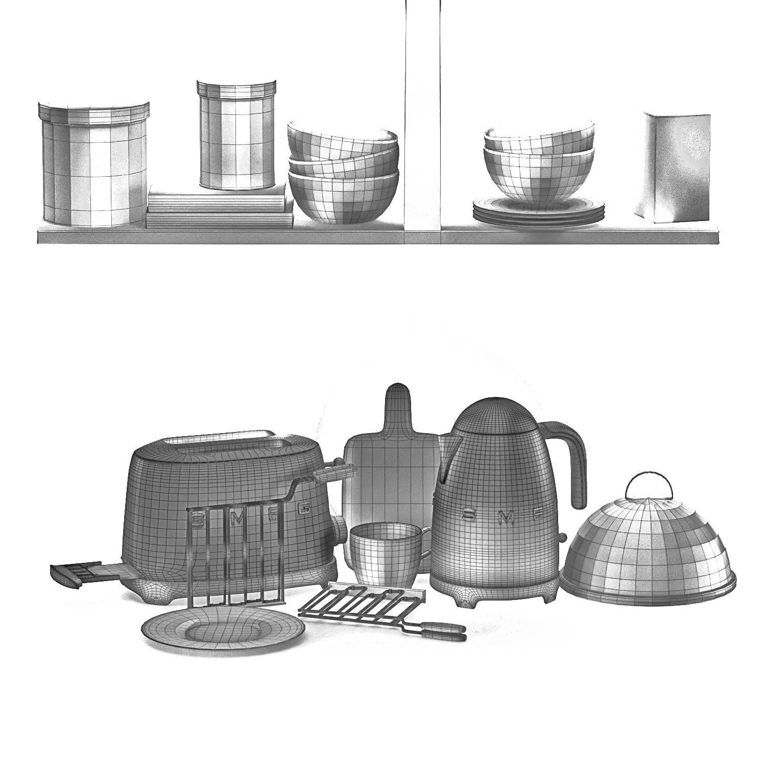 Collection SMEG sme electric kettle 3D model | CGTrader