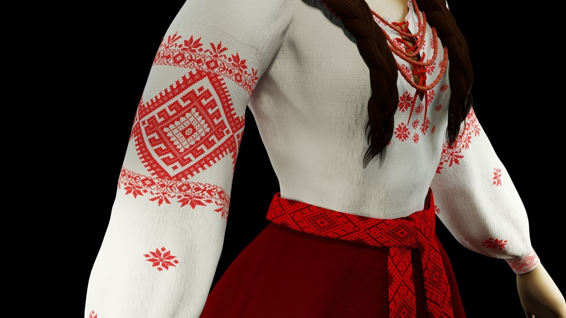 Ukrainian girl 3D model rigged | CGTrader