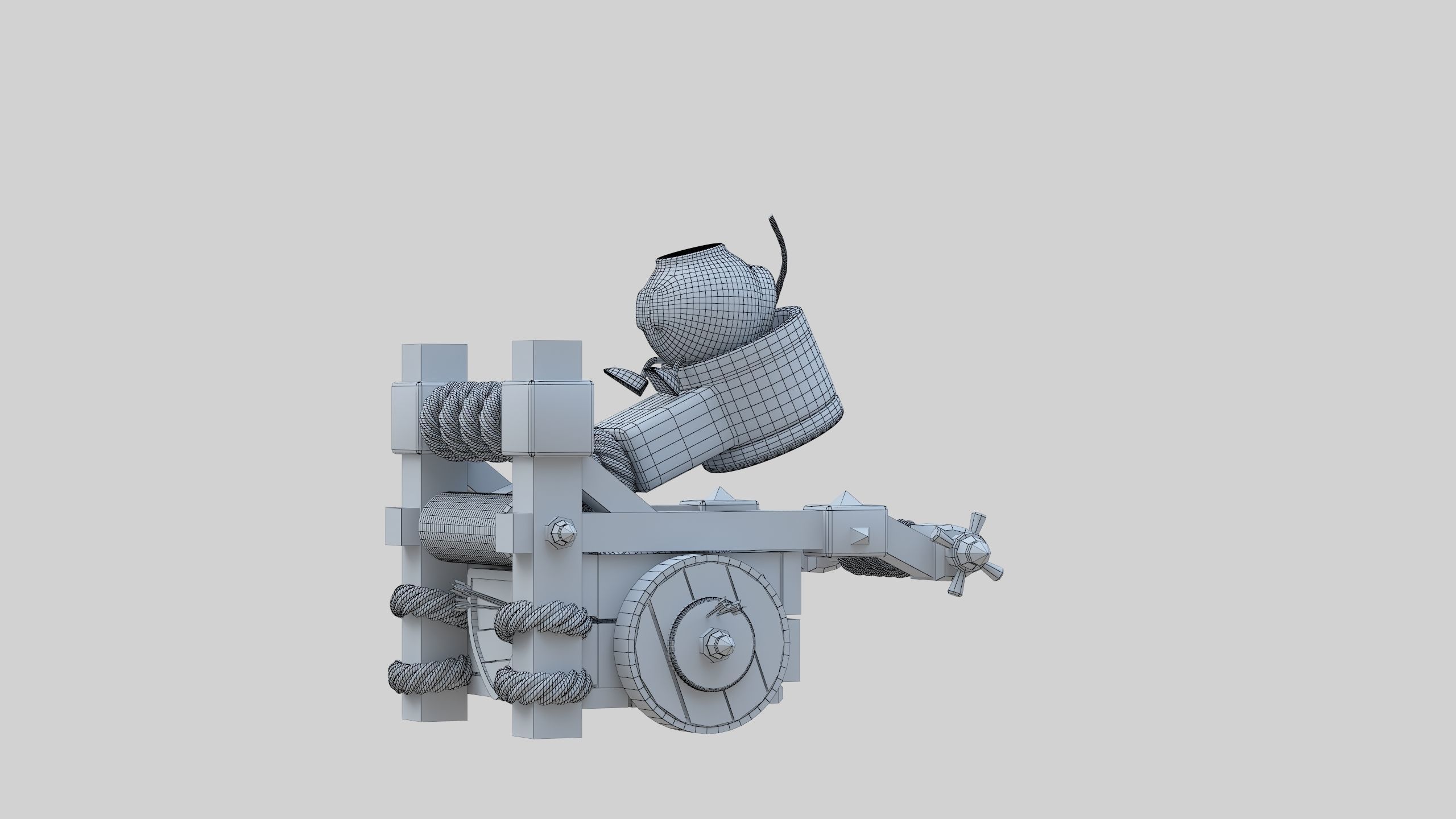 Cartoon Catapult 3D model | CGTrader
