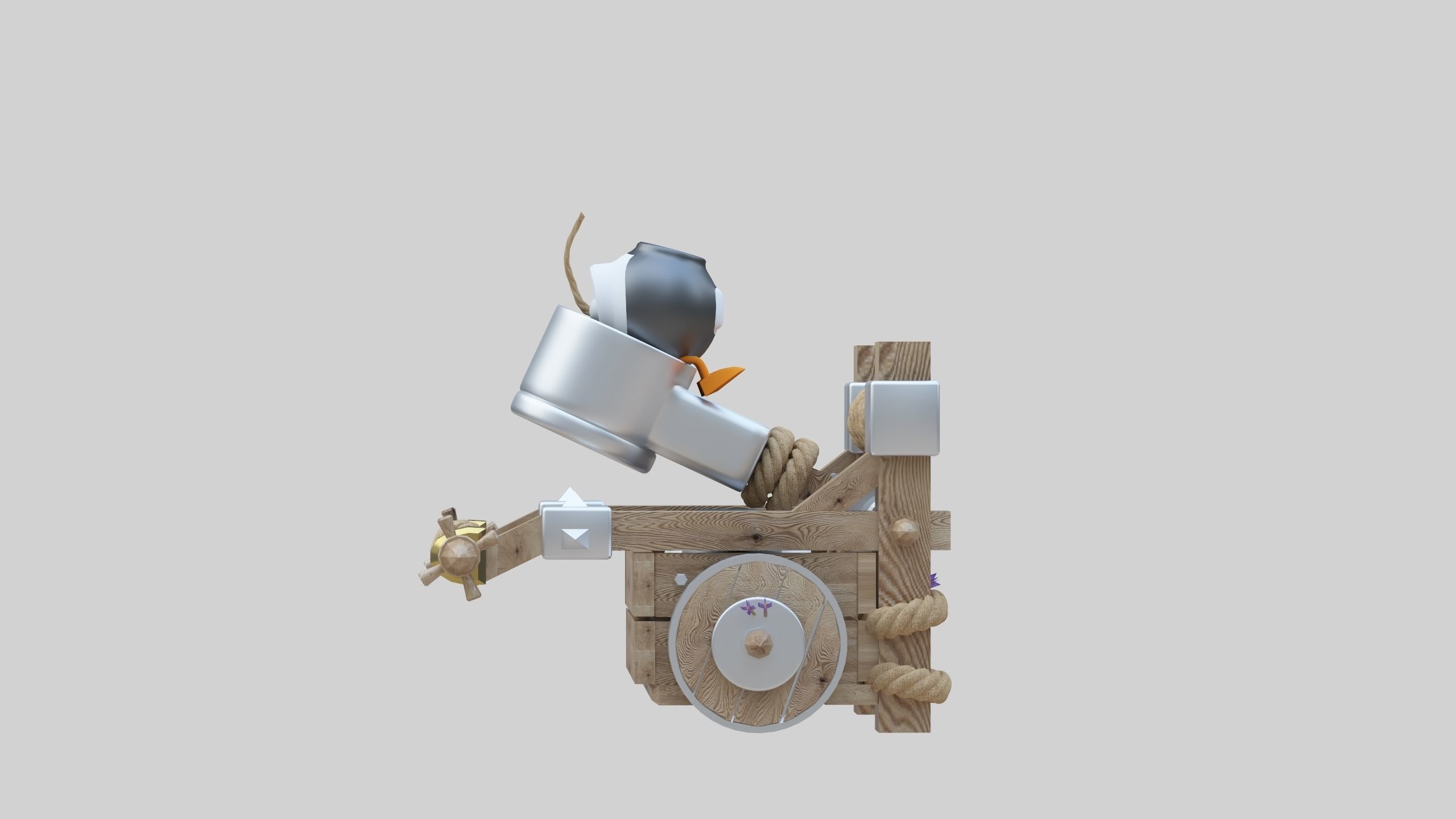 Cartoon Catapult 3D model | CGTrader
