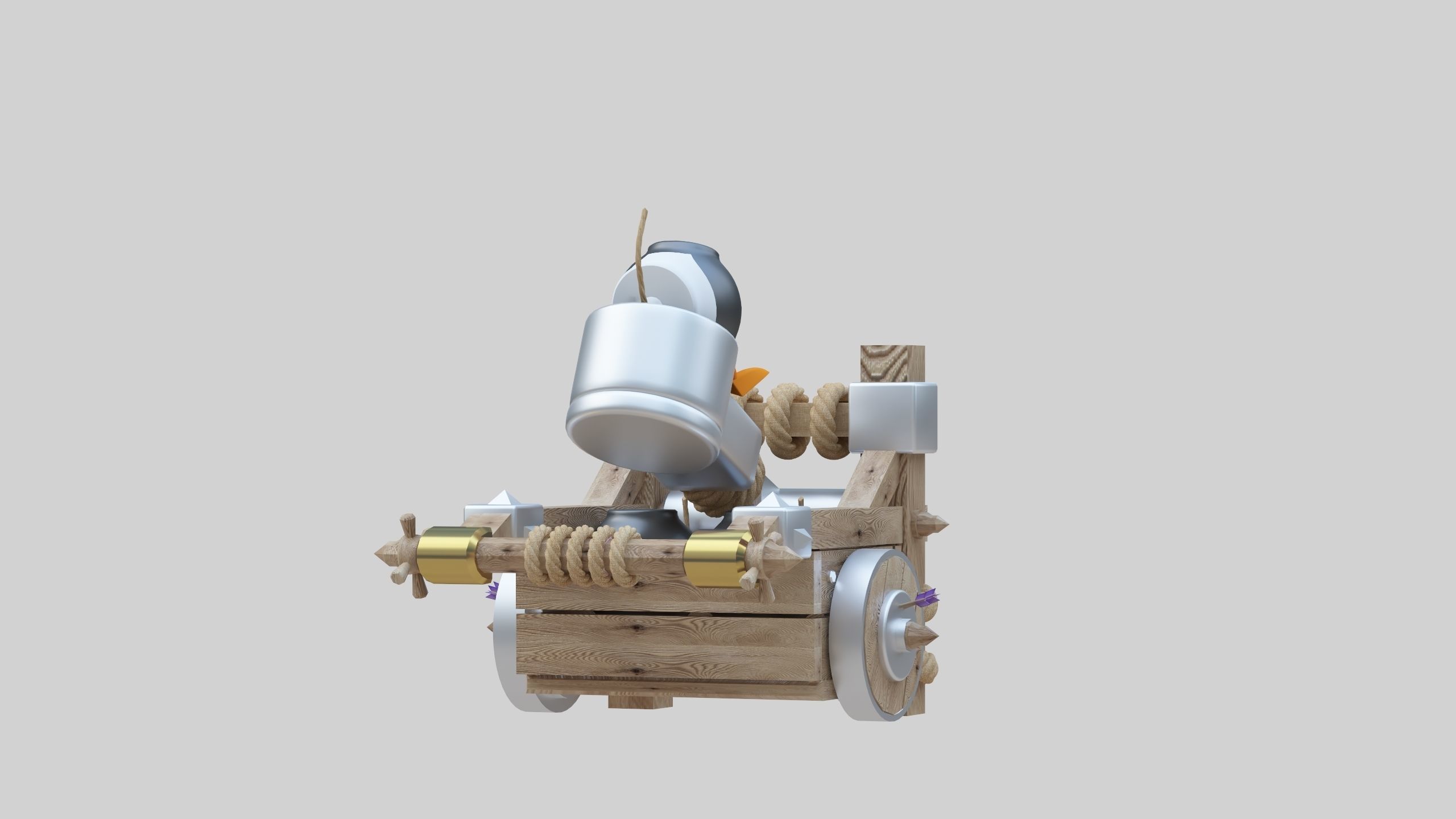 Cartoon Catapult 3D model | CGTrader