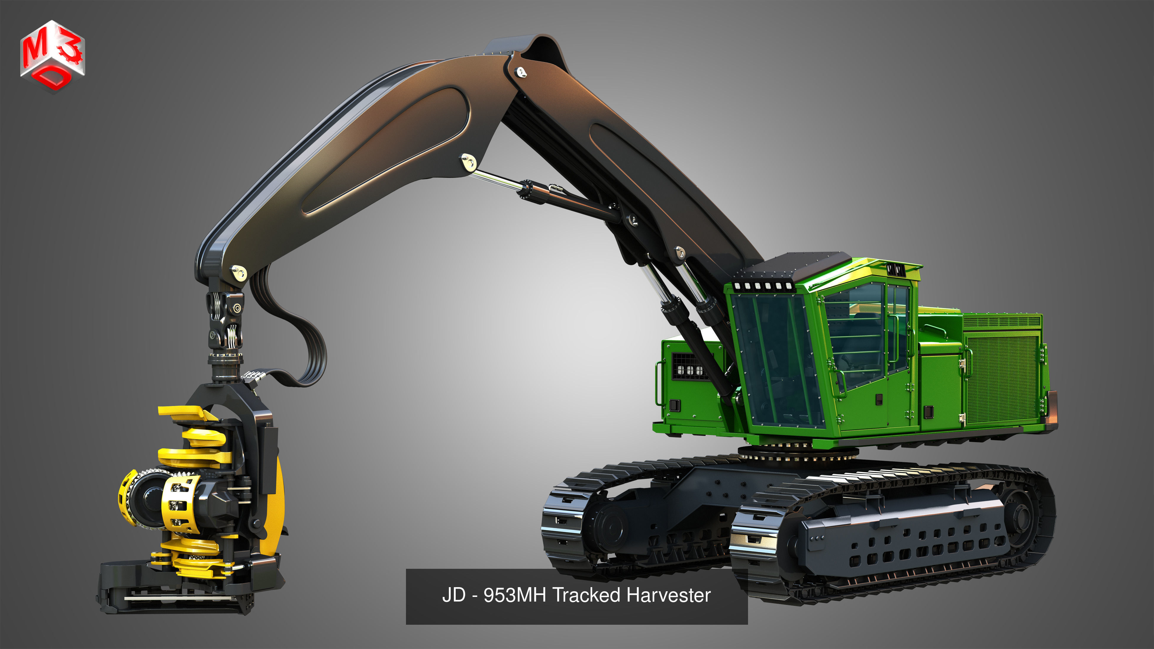 JD - 953MH Tracked Forest Machine 3 in 1 3D Model Collection | CGTrader