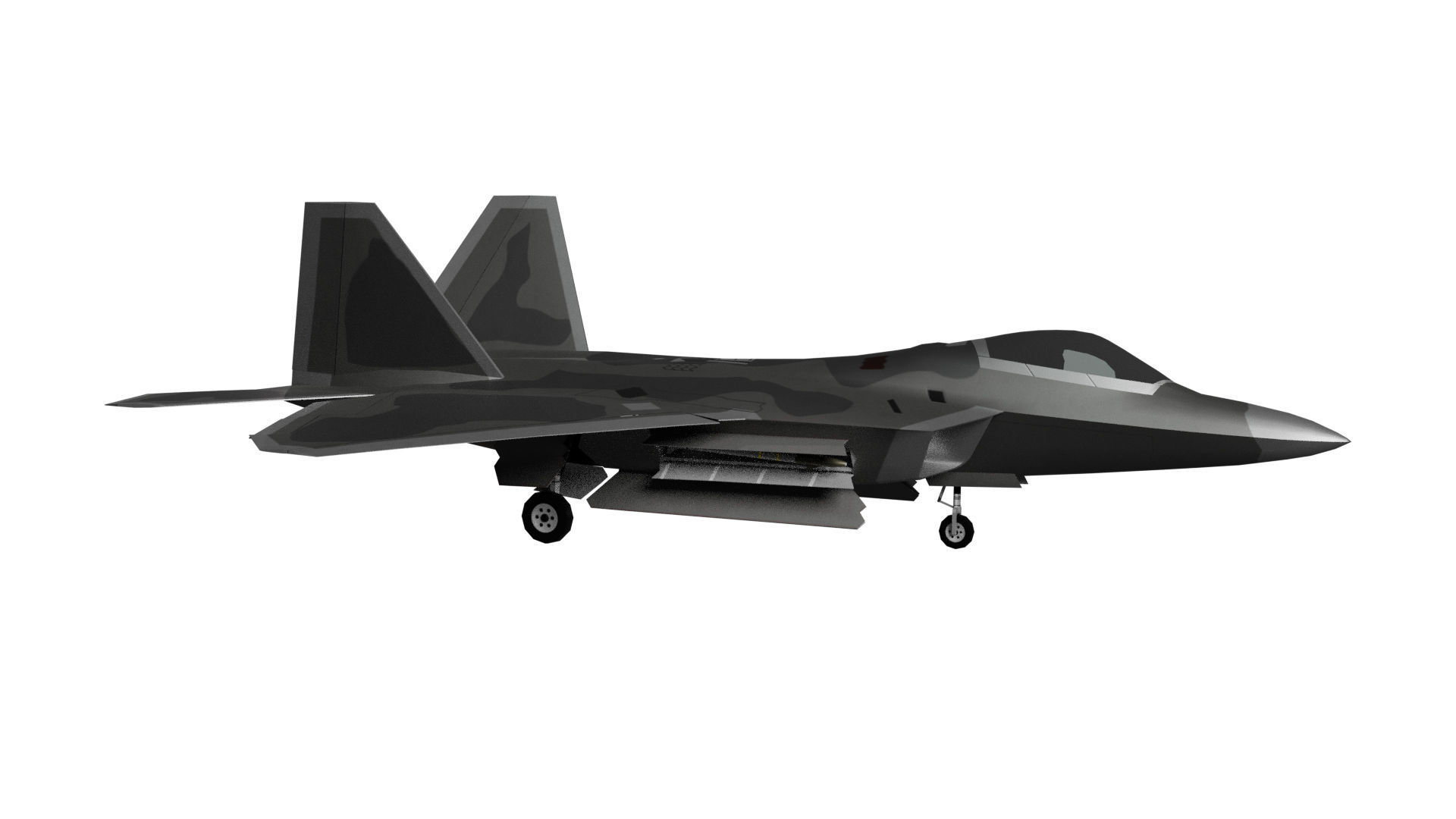 3D model USA FF-22A Raptor Stealth Fighter Jet VR / AR / low-poly ...
