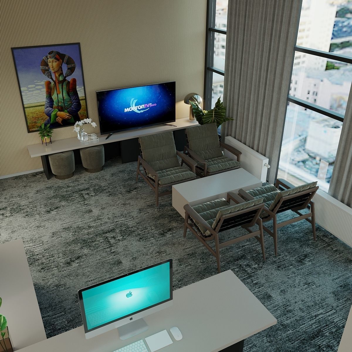 Minimalist CEO Office Room 3D Model Interior Scene 3D model | CGTrader