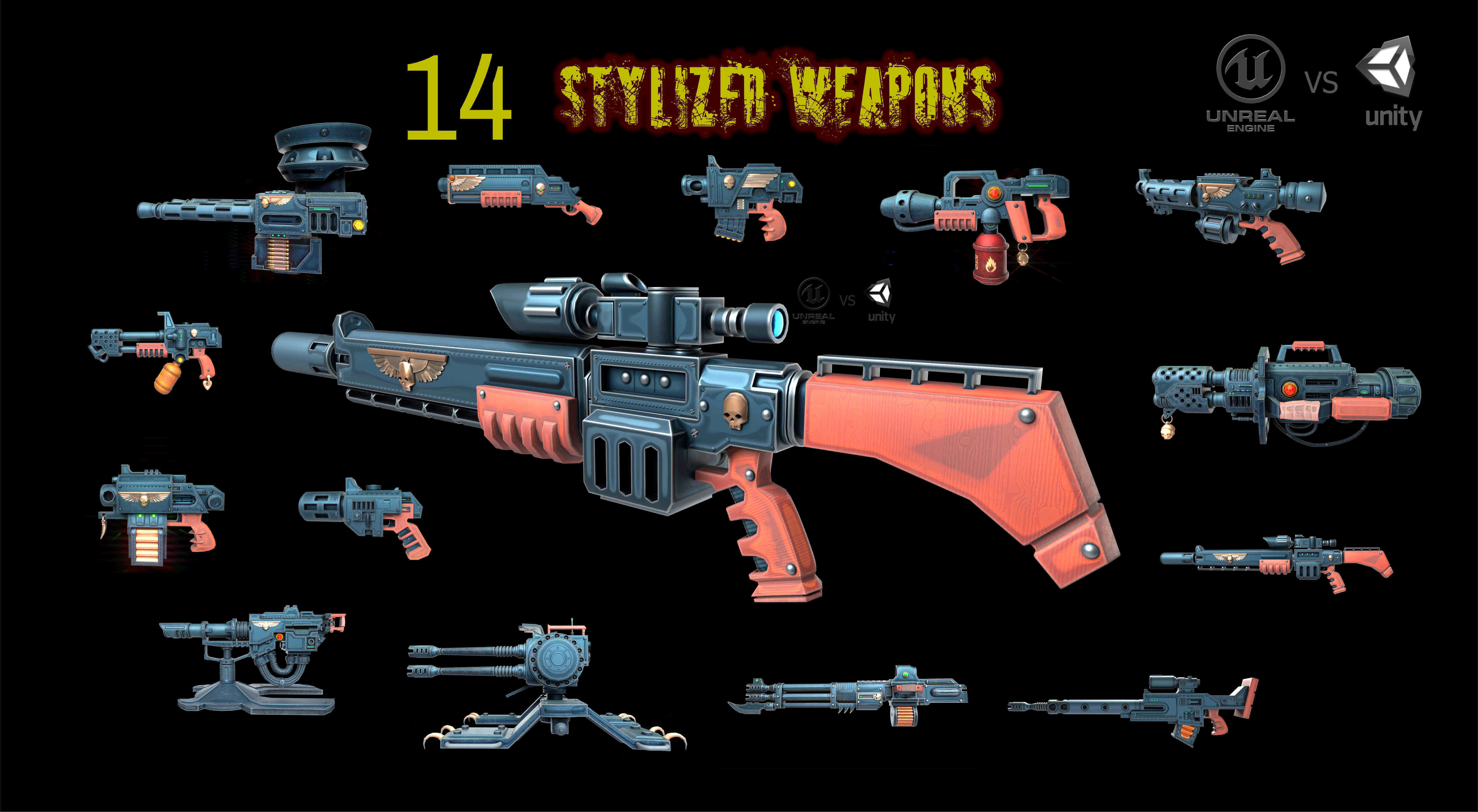 3D model STYLIZED TOON WEAPONS VOL1 VR / AR / low-poly | CGTrader