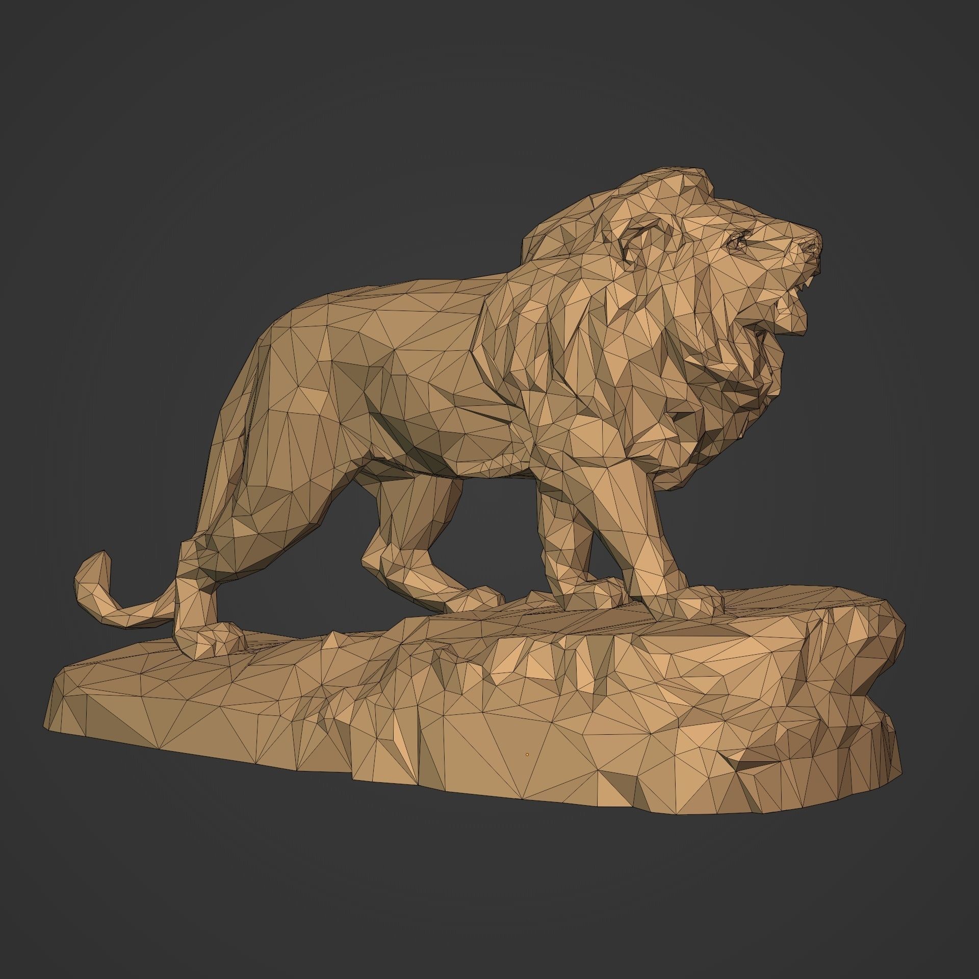 3D Printable Model Polygonal Lion Statue 3D model 3D printable | CGTrader