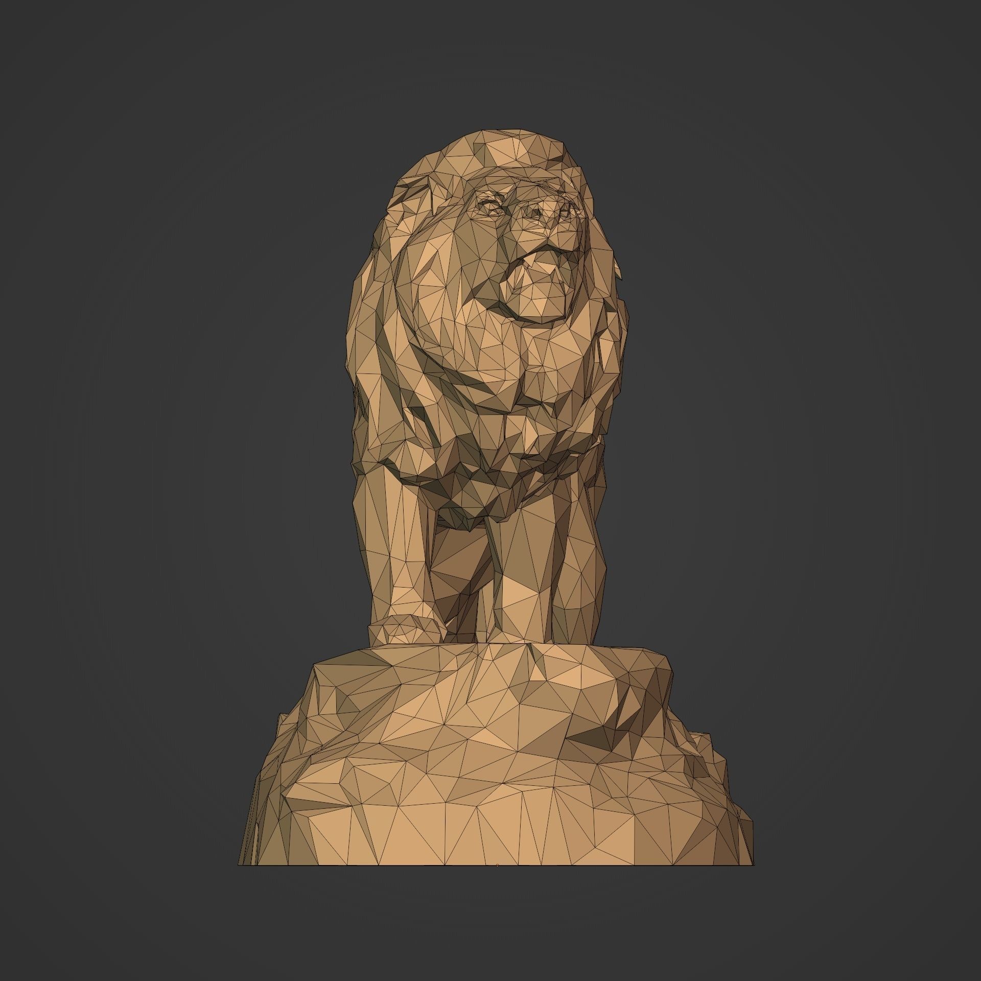 3D Printable Model Polygonal Lion Statue 3D model 3D printable | CGTrader