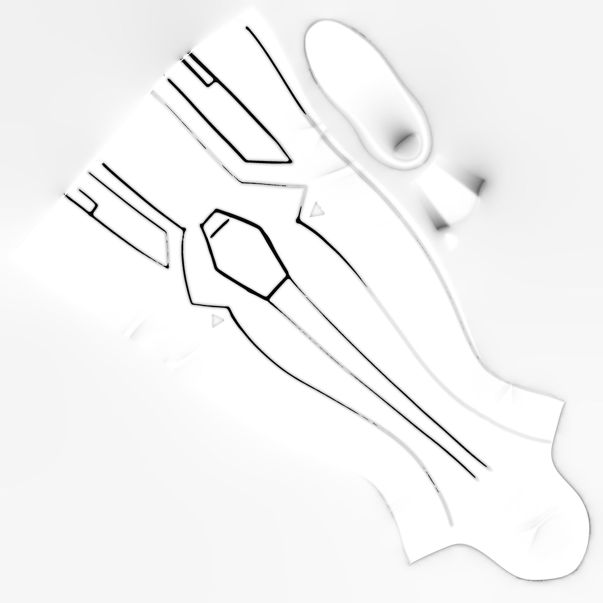 3D model Sci-fi Officer Scientist Secretary Outfit VR / AR / low-poly ...