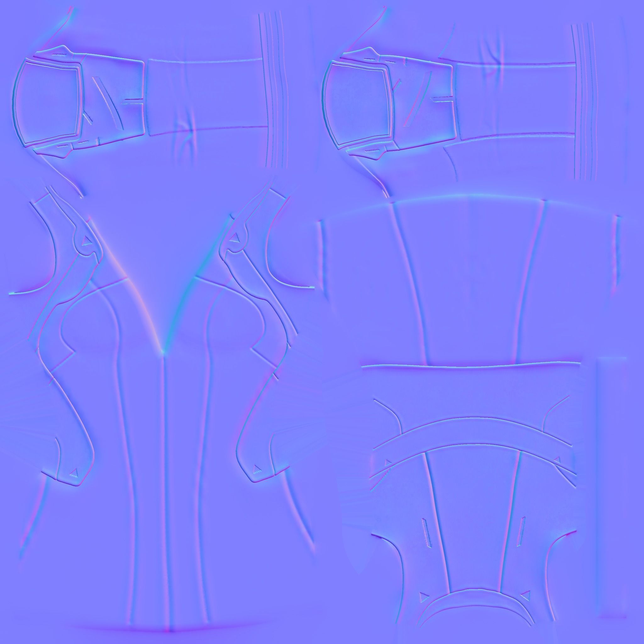 3D model Sci-fi Officer Scientist Secretary Outfit VR / AR / low-poly ...