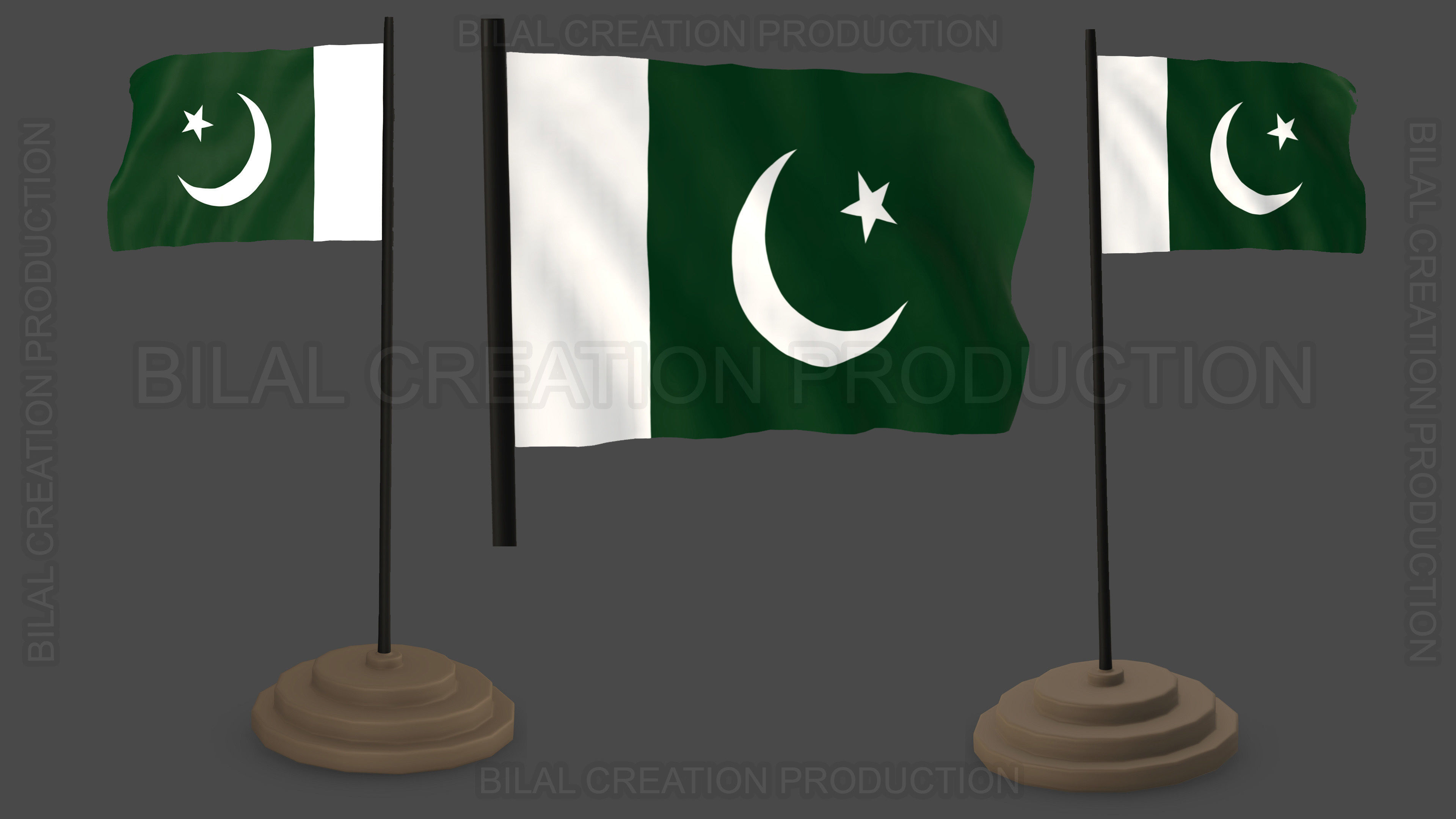3D model Animated Pakistan Flag FREE VR / AR / low-poly | CGTrader