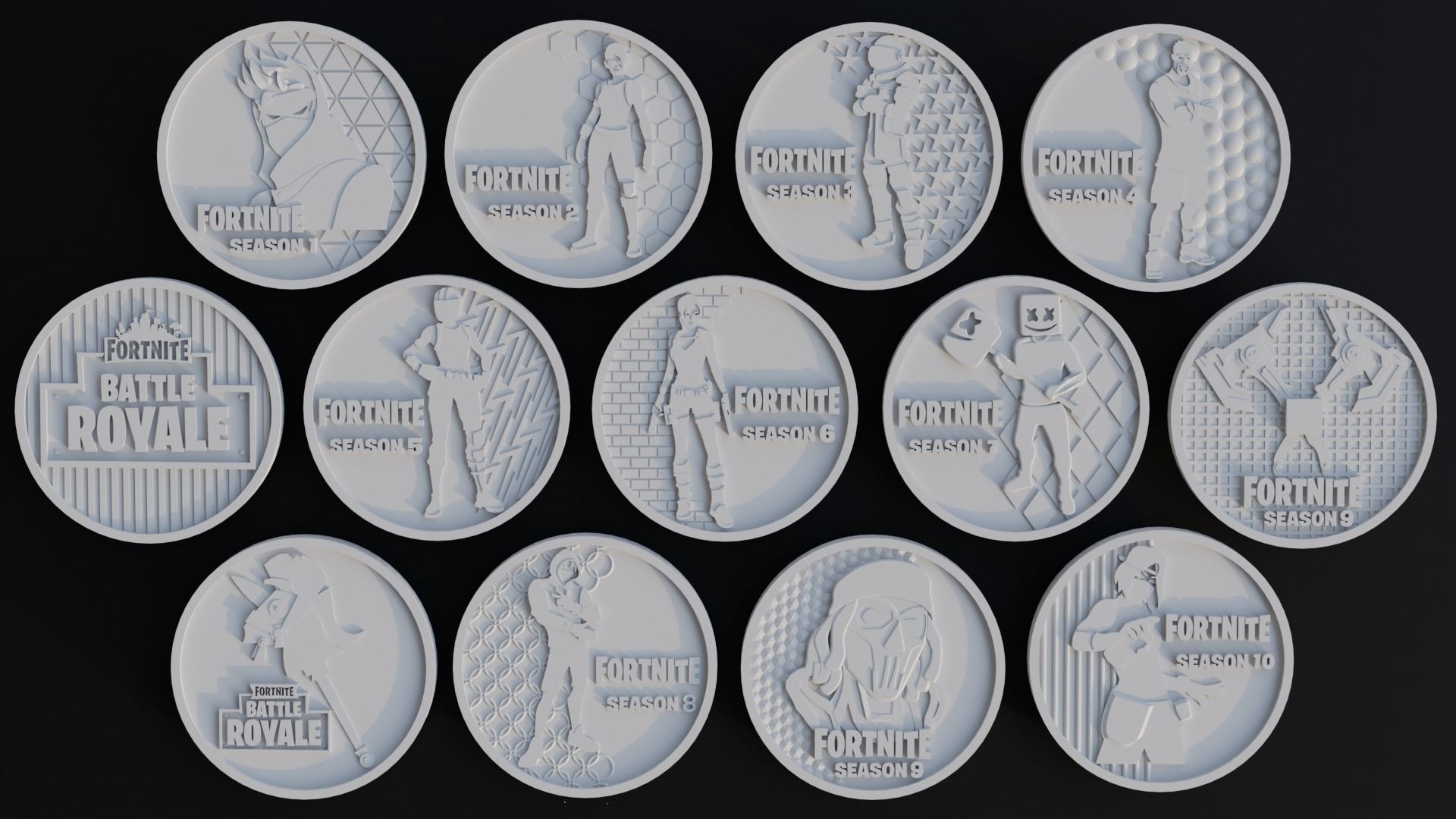 Fortnite Coin Collection 3D model 3D printable | CGTrader