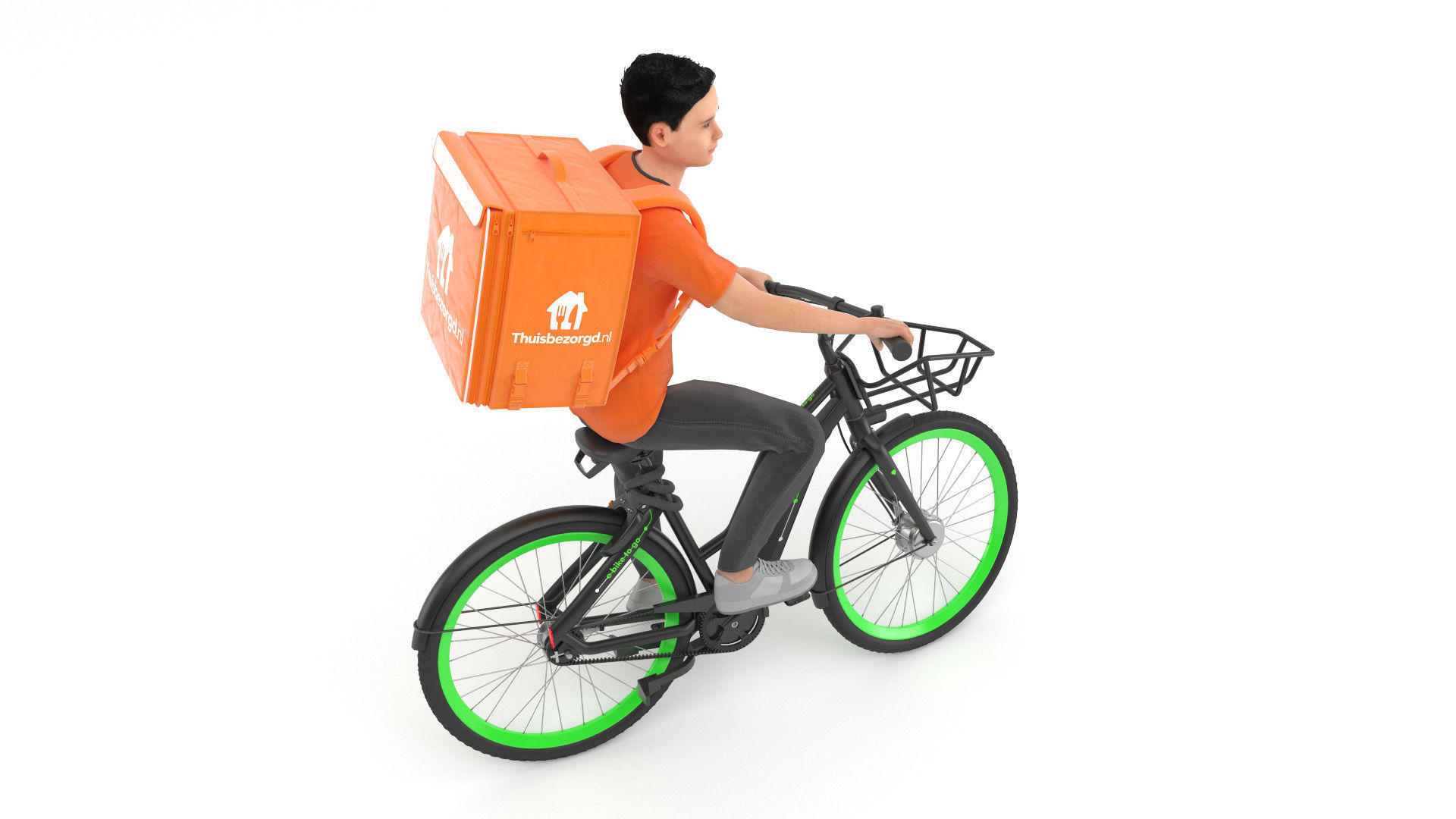 Food Delivery Biker 3D model | CGTrader