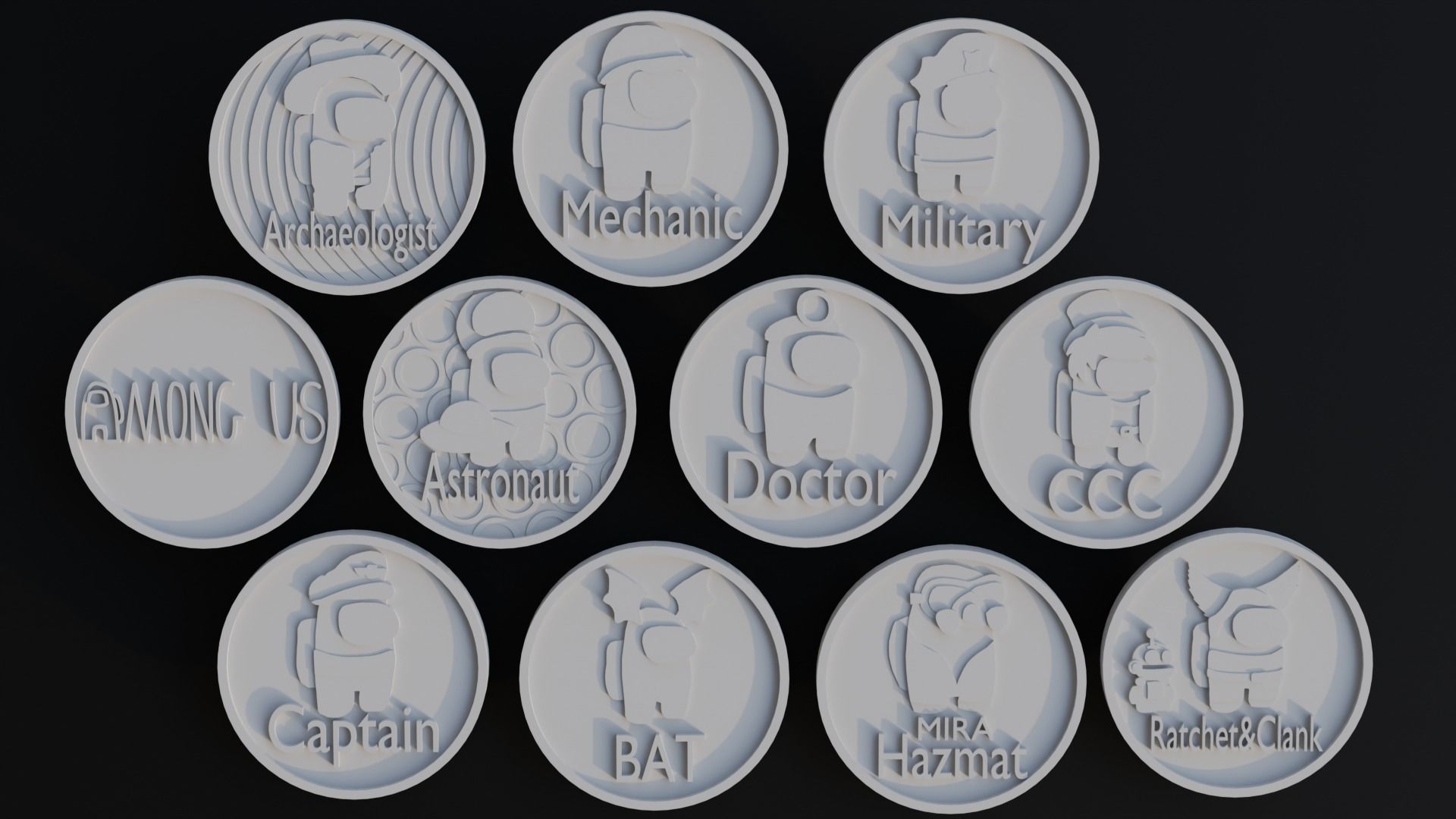 Among Us Coin Collection 3D model 3D printable | CGTrader