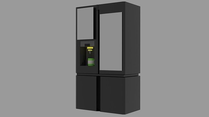 Smart Fridge with coffee machine 3d model free VR / AR / low-poly 3D ...