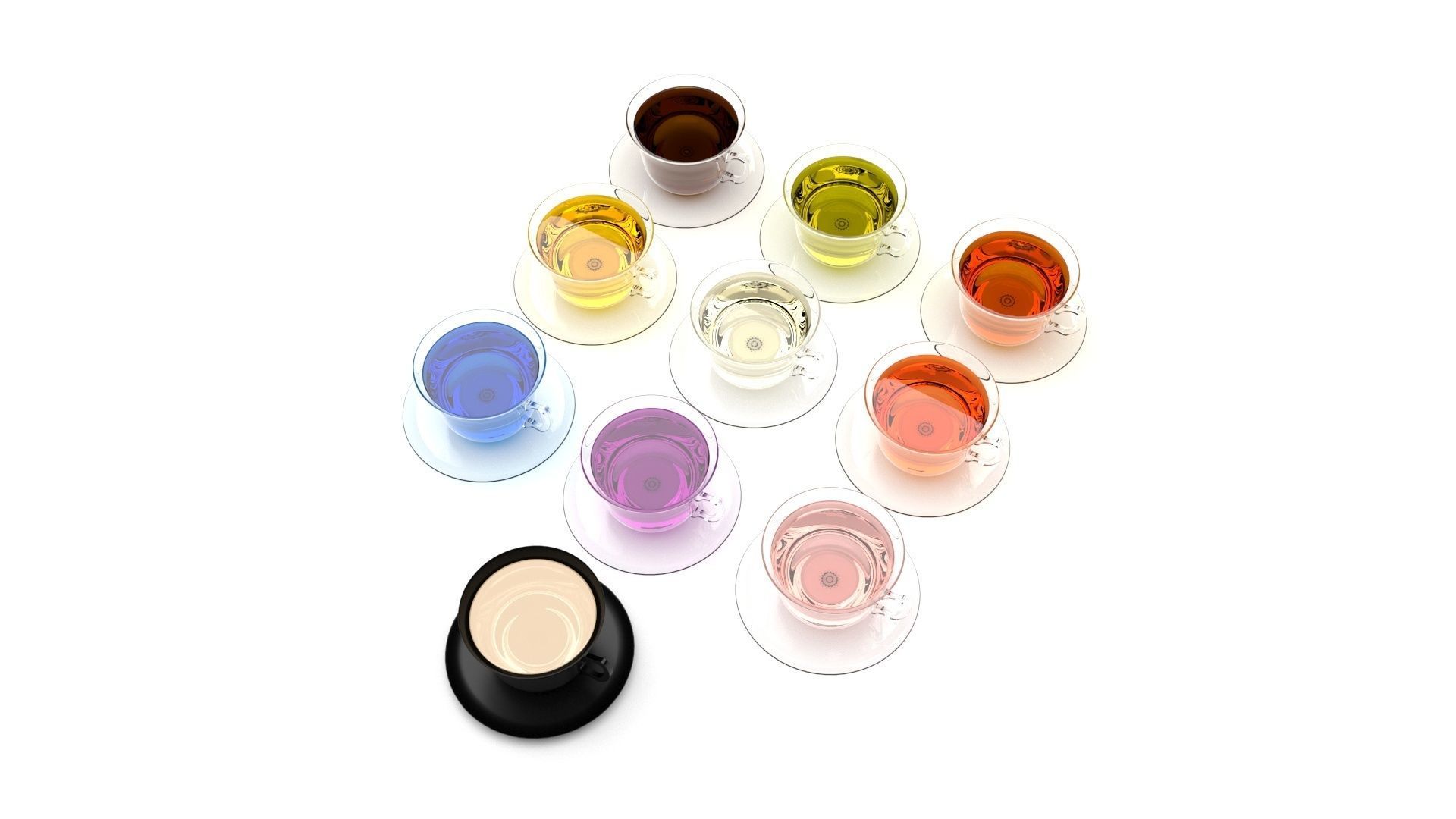 Different Flavors of Tea Set 3D model | CGTrader